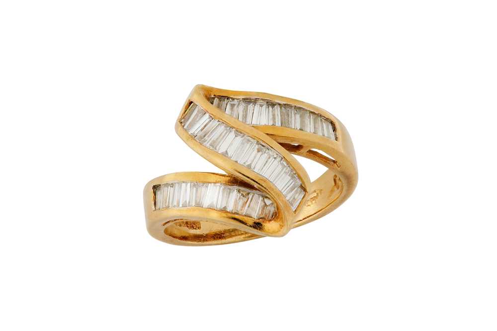 Lot 70 - A diamond dress ring Of undulating design,