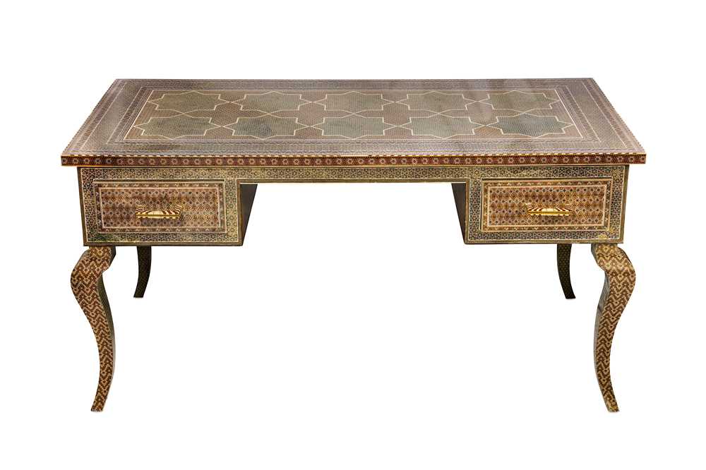 Lot 160 - A LARGE KHATAMKARI TABLE Iran, first half