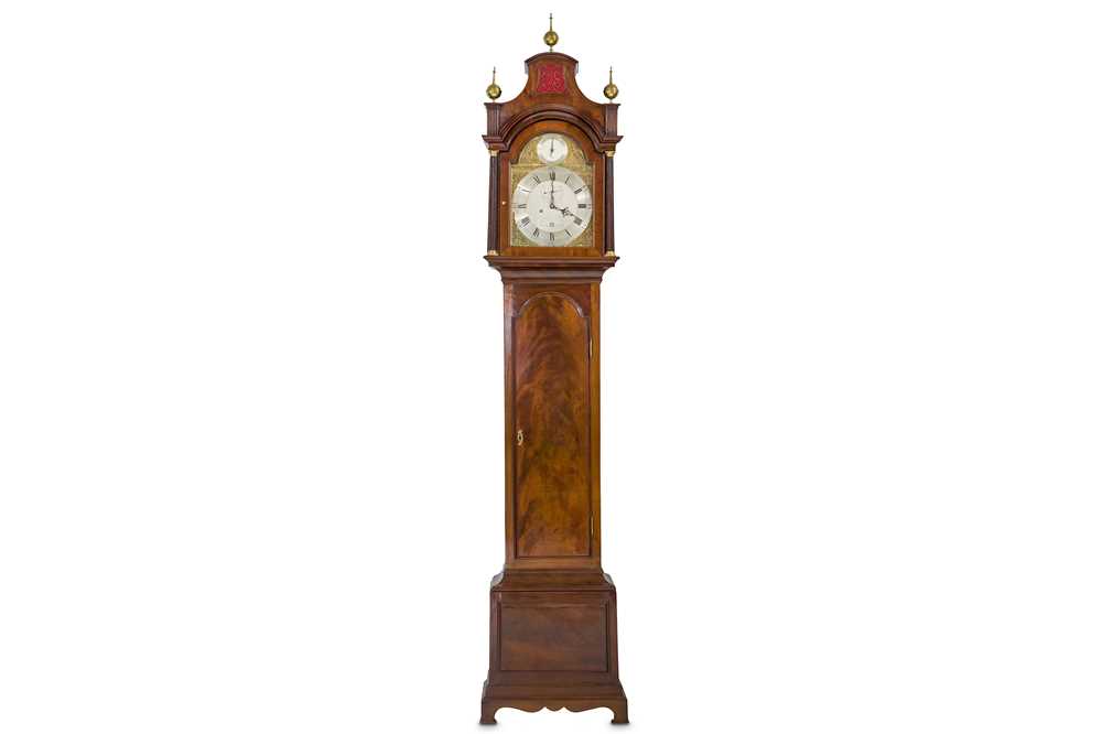 Lot 154 - A FINE GEORGE III MAHOGANY LONGCASE CLOCK