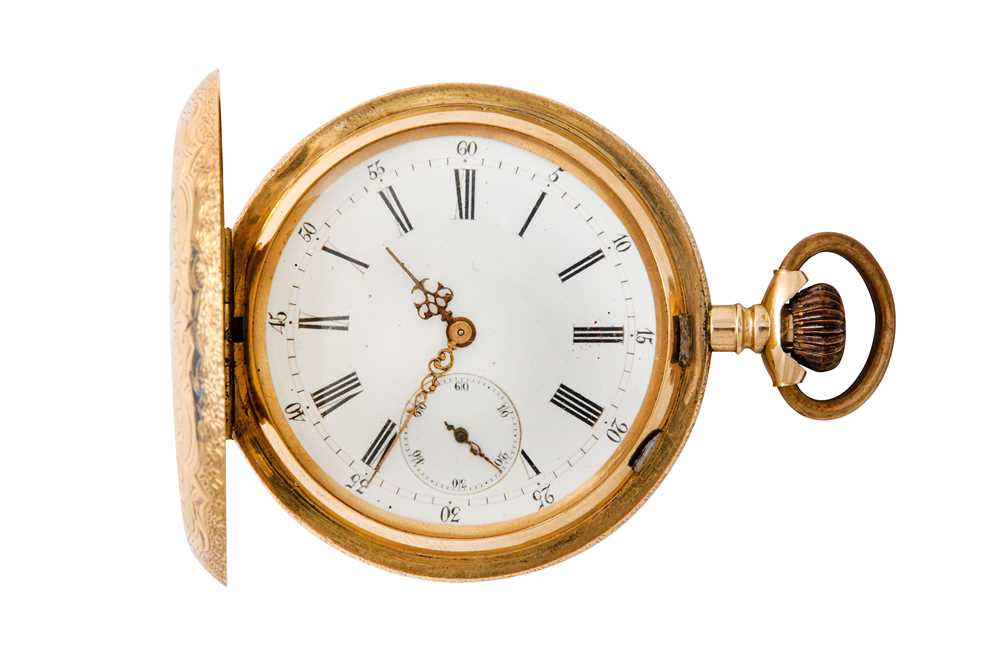 Lot 2 - POCKET WATCH. 14K ROSE GOLD FULL HUNTER POCKET