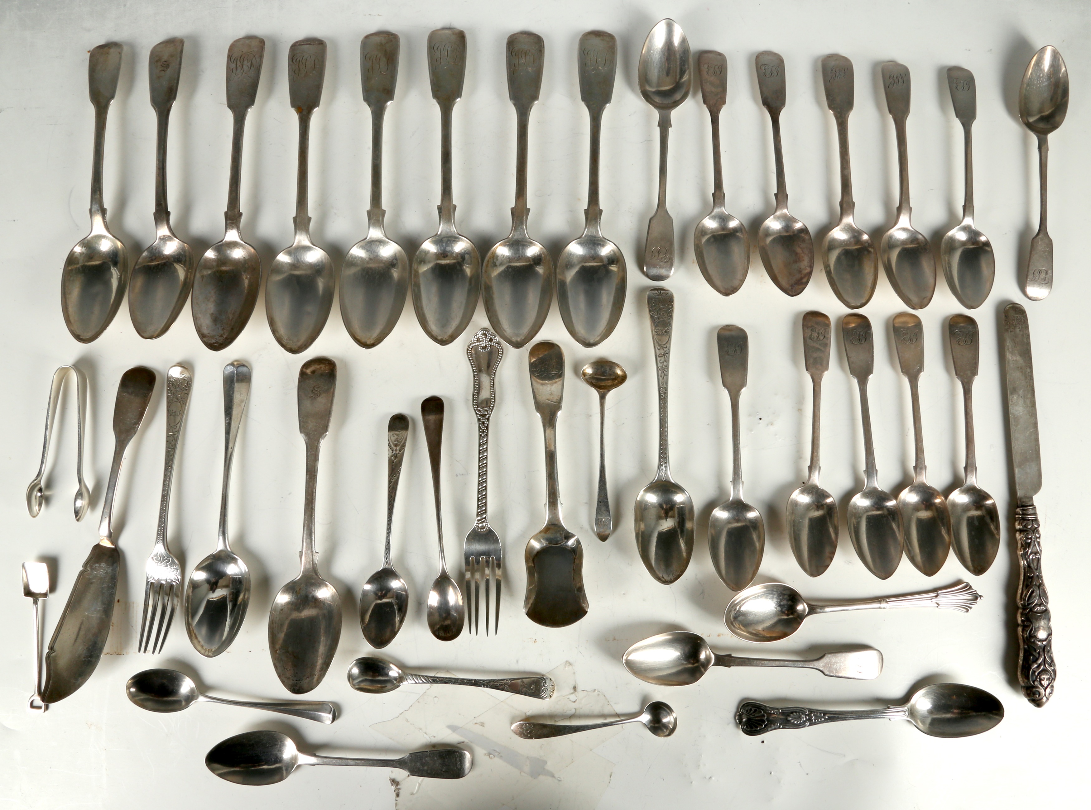 Lot 136 - Georgian and Victorian and other silver