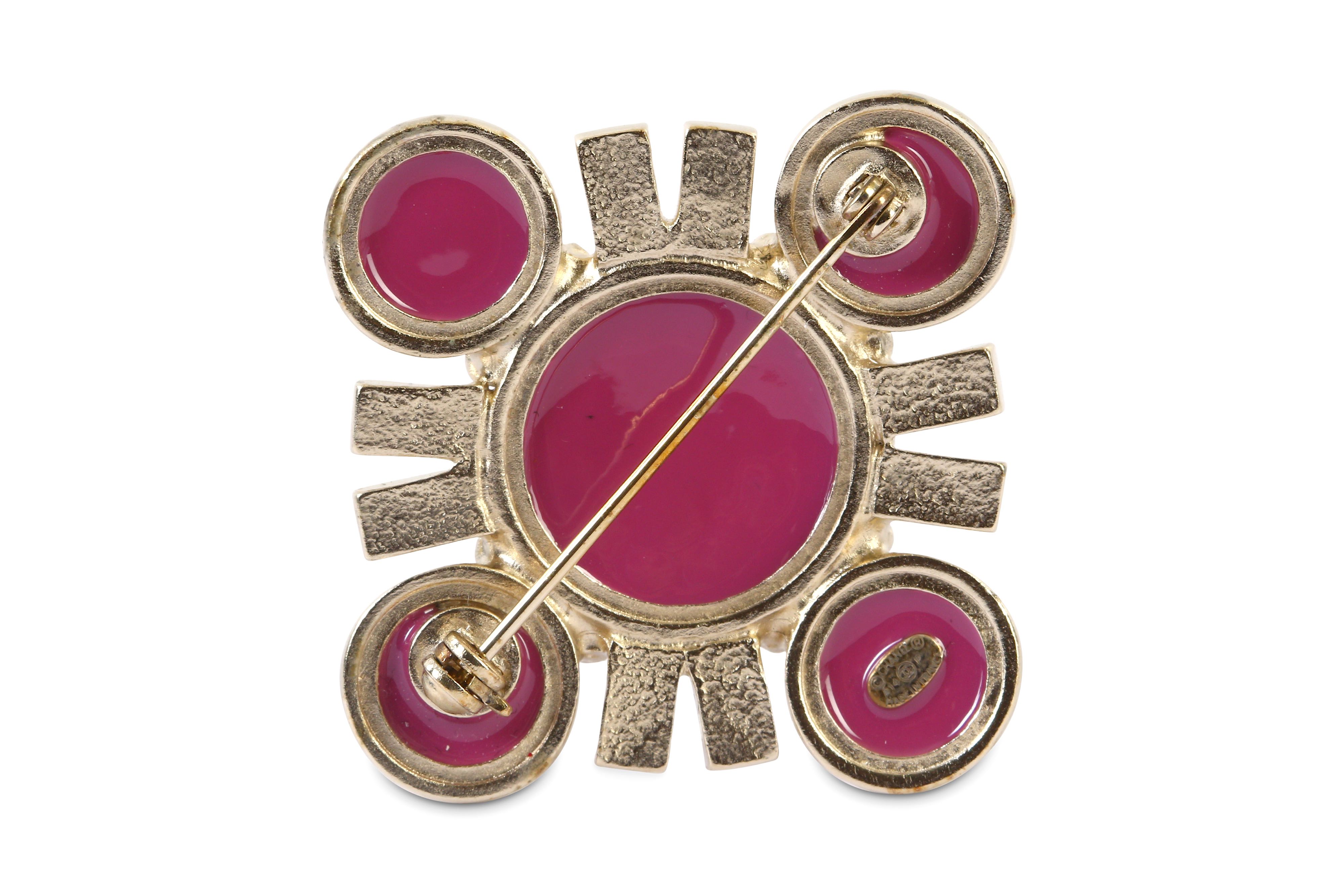 Lot 18 - Chanel Pink Enamel Brooch, Spring 2014, pale