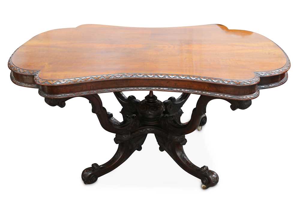 Lot 414 - An early Victorian Irish Killarney walnut