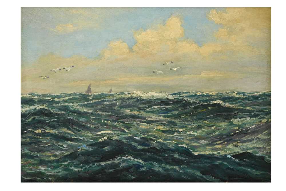 Lot 98 - MANNER OF DAVID JAMES Seascape with seagulls