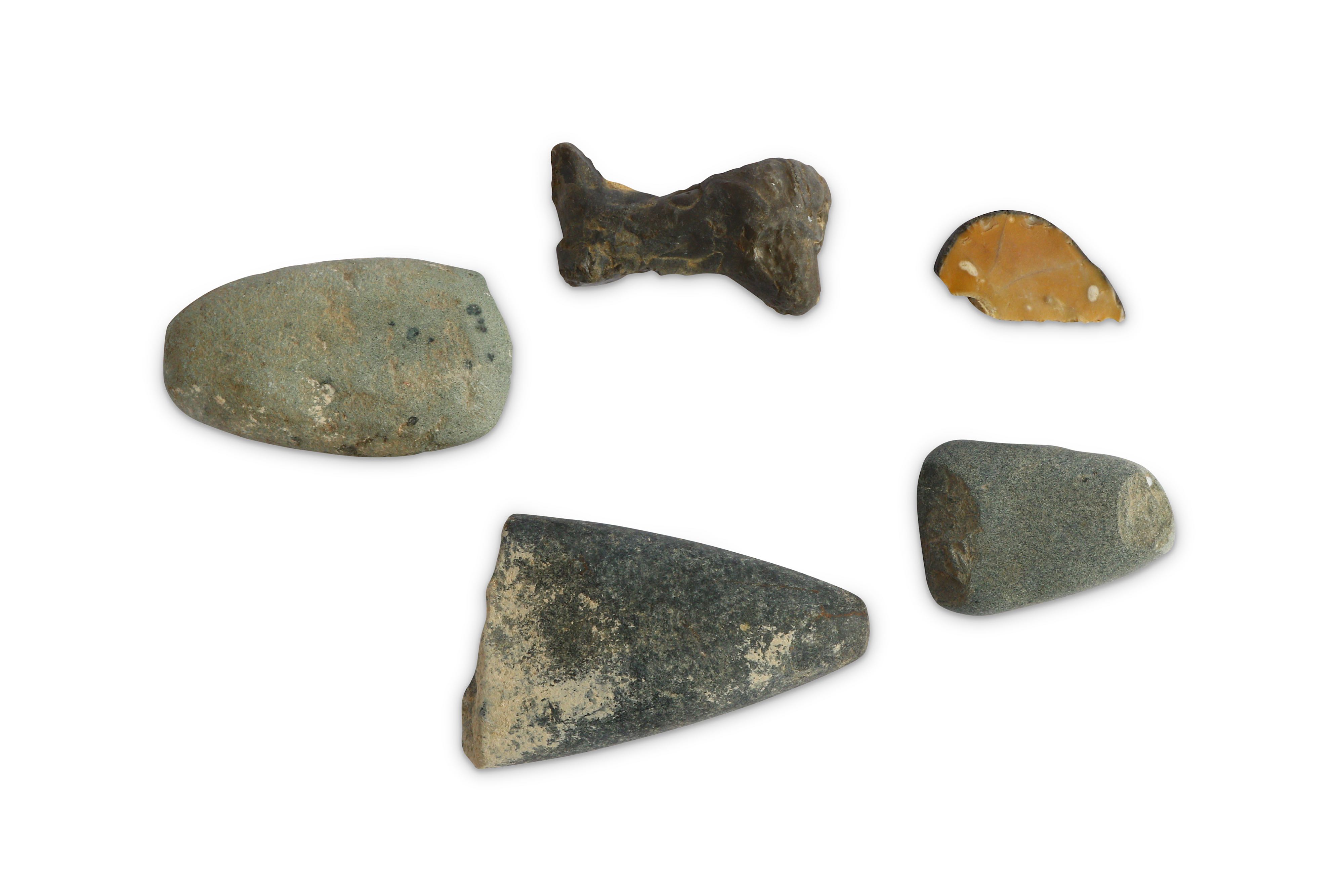 Lot 133 - THREE NEOLITHIC STONE POLISHED AXES
