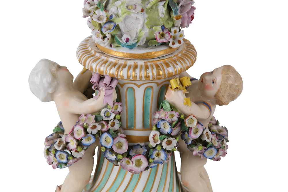 Lot 53 - A pair of 19th Century Meissen porcelain jars