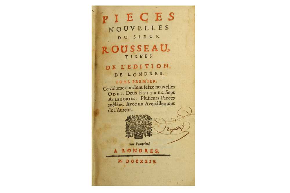 Lot 83 - [Rousseau (Jean-Baptiste)] Pieces Nouvelles…,