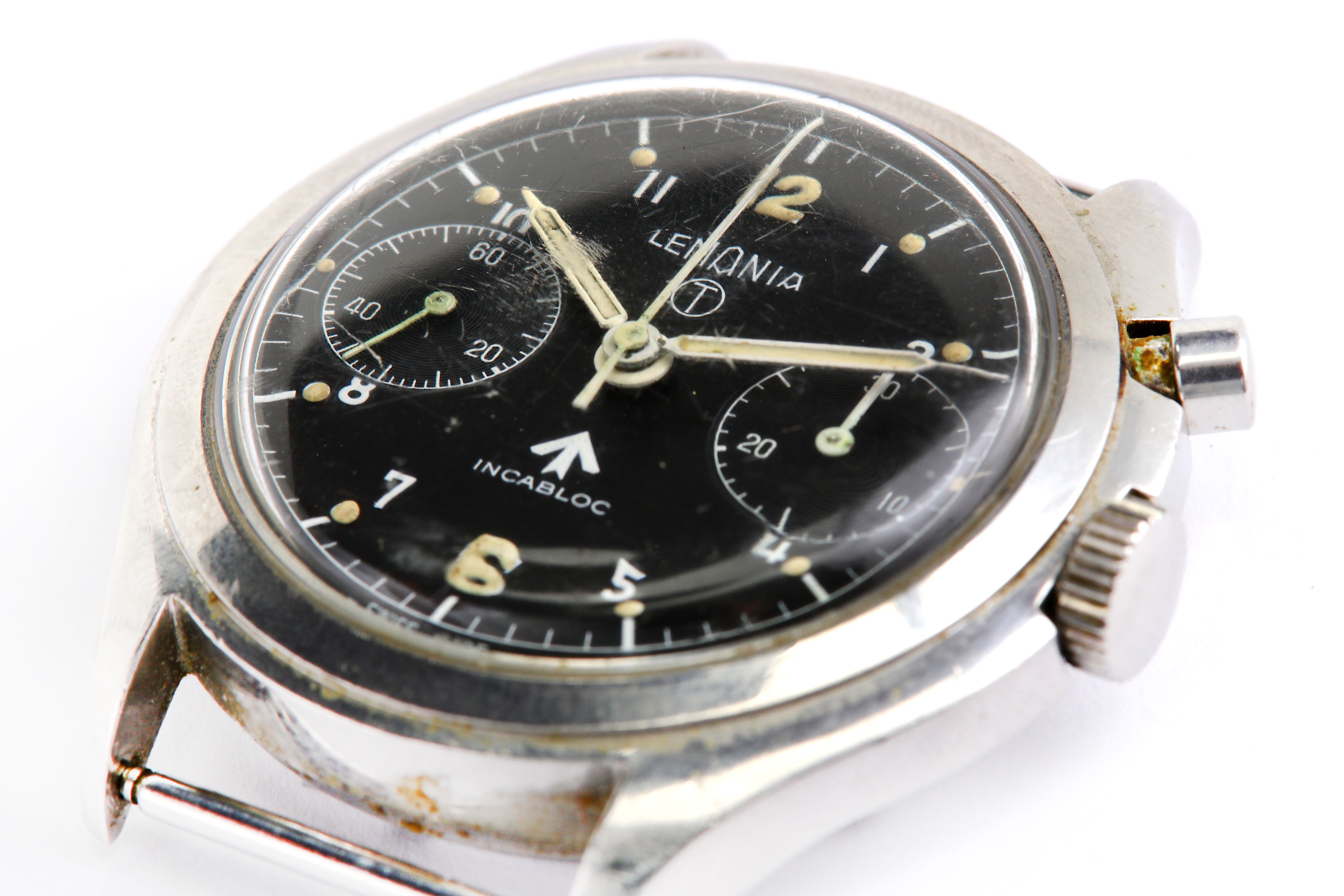 Lot 360 - LEMANIA. A RARE MEN'S STAINLESS STEEL MANUAL