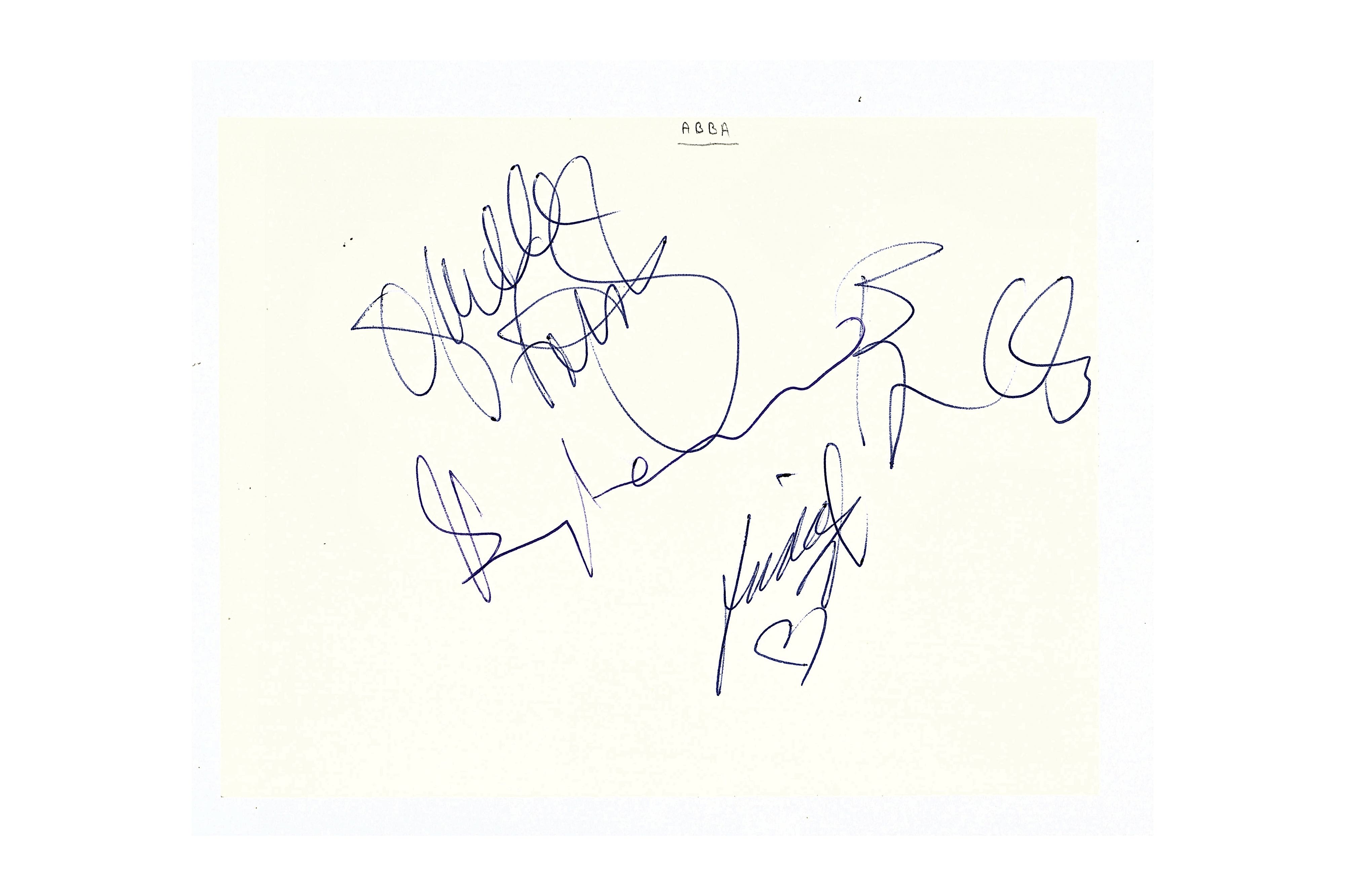 Lot 197 - Abba Full set of signatures of the members