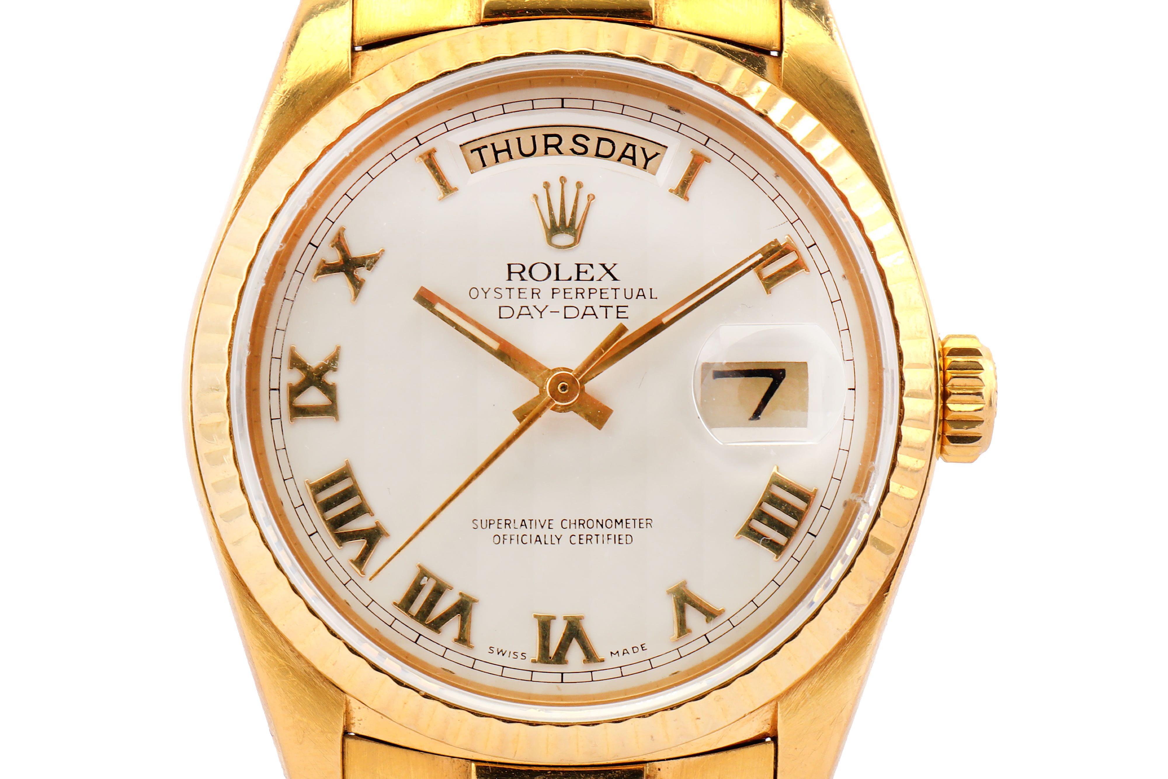 Lot 340 - ROLEX A MEN'S 18K YELLOW GOLD AUTOMATIC