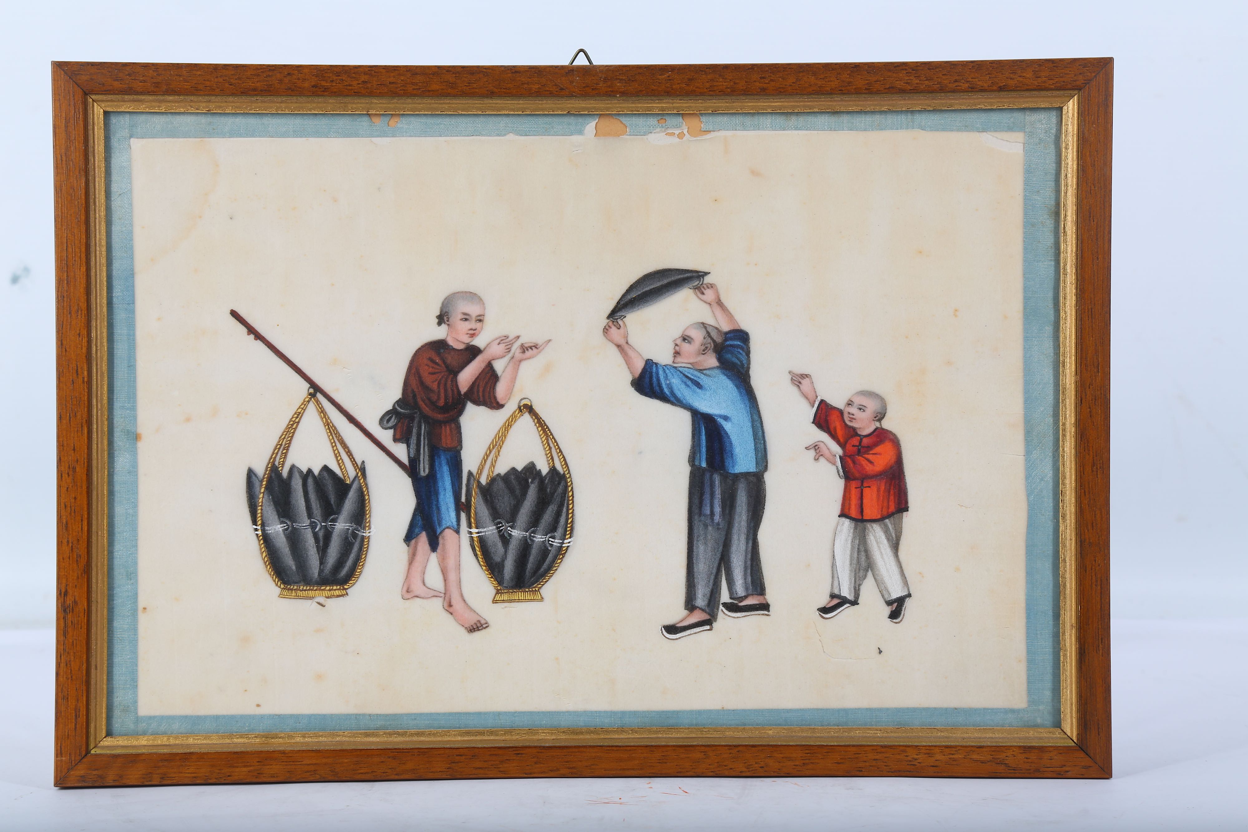 Lot 530 - A SET OF TWELVE CHINESE PITH PAPER PAINTINGS.