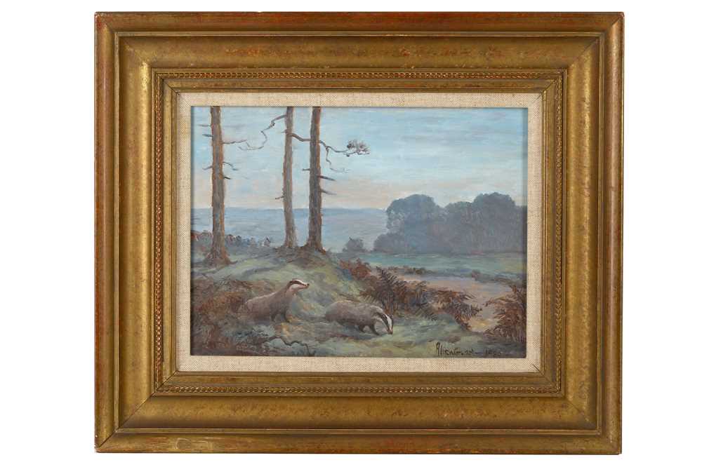 Lot 578 - ALISON GUEST (1951- ) Badgers Signed and