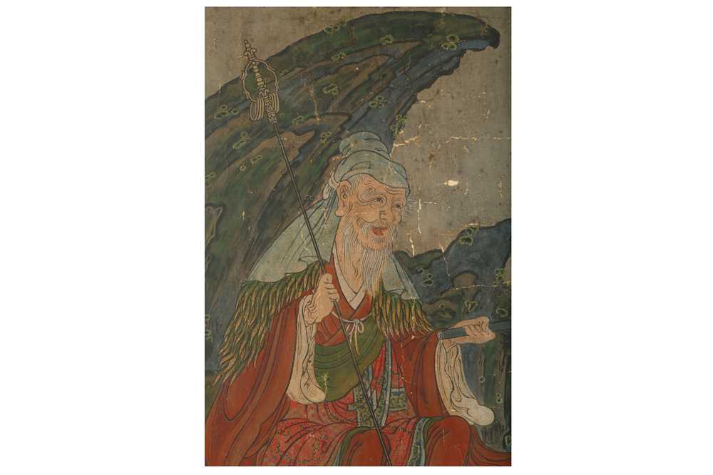 Lot 1028 - A FRAMED PAINTING OF ENNO GYOJA. Edo period.