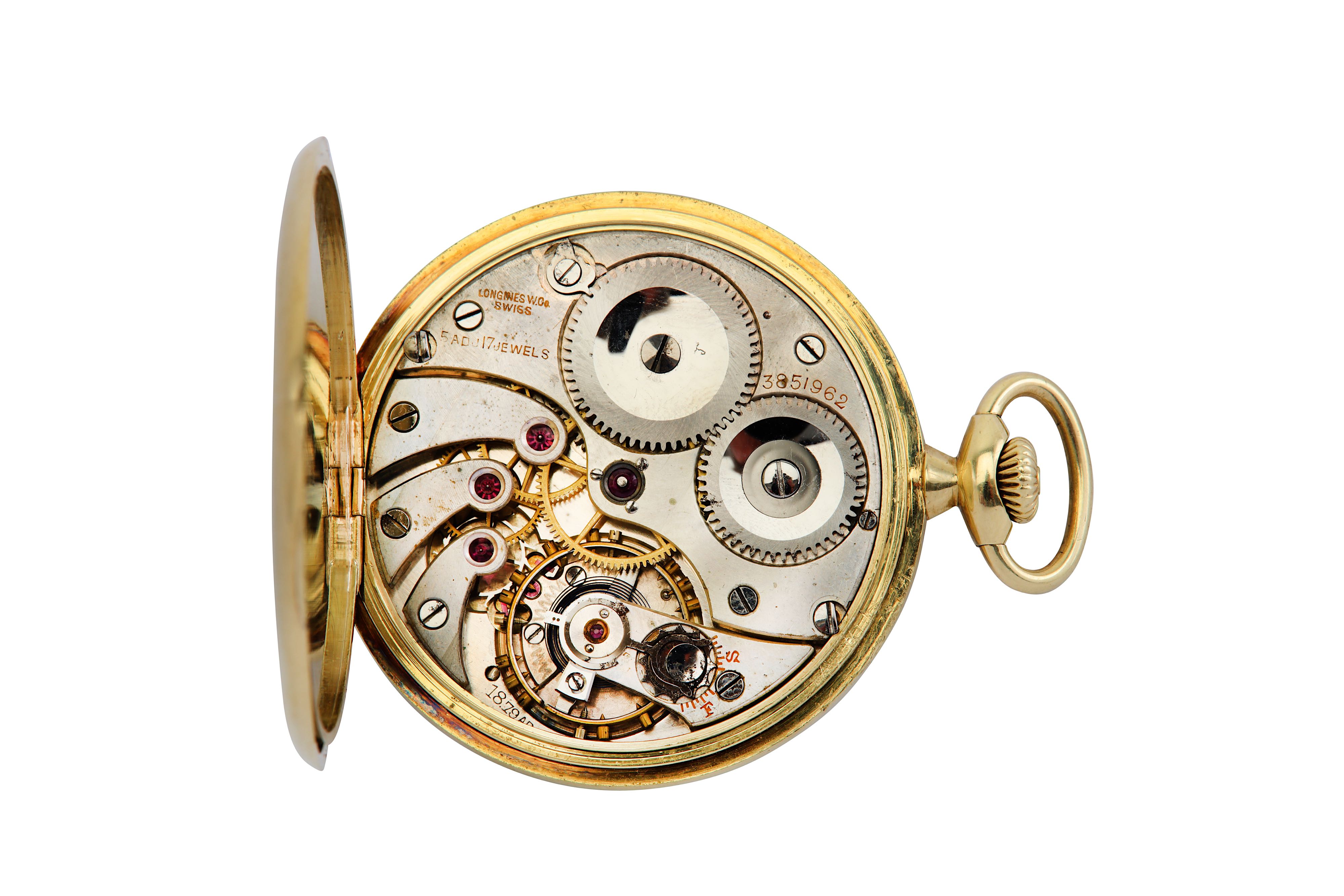 Lot 304 - LONGINES. A 14K YELLOW GOLD OPEN FACE POCKET