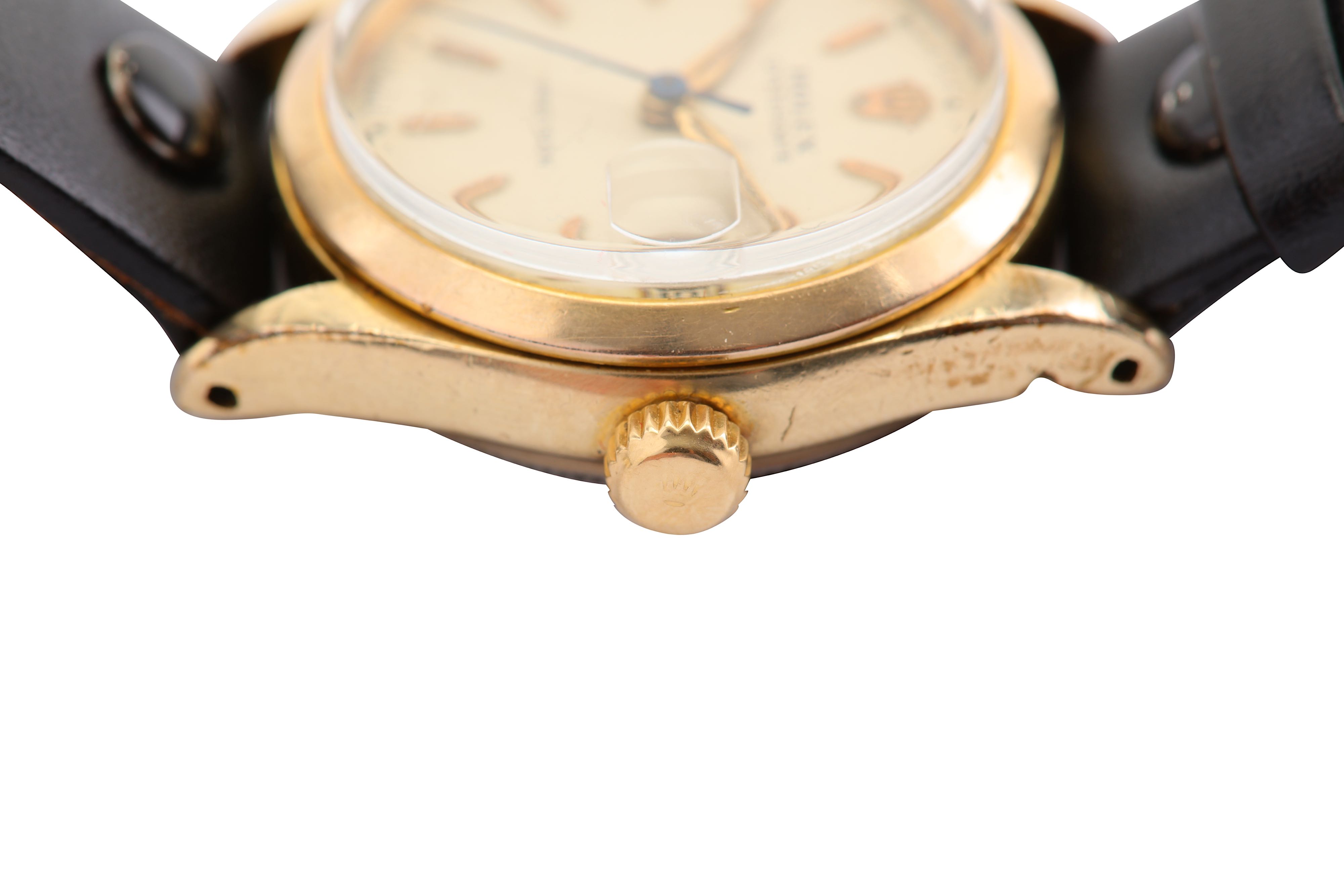 Lot 324 - ROLEX. A MEN'S YELLOW GOLD LAMINE 40