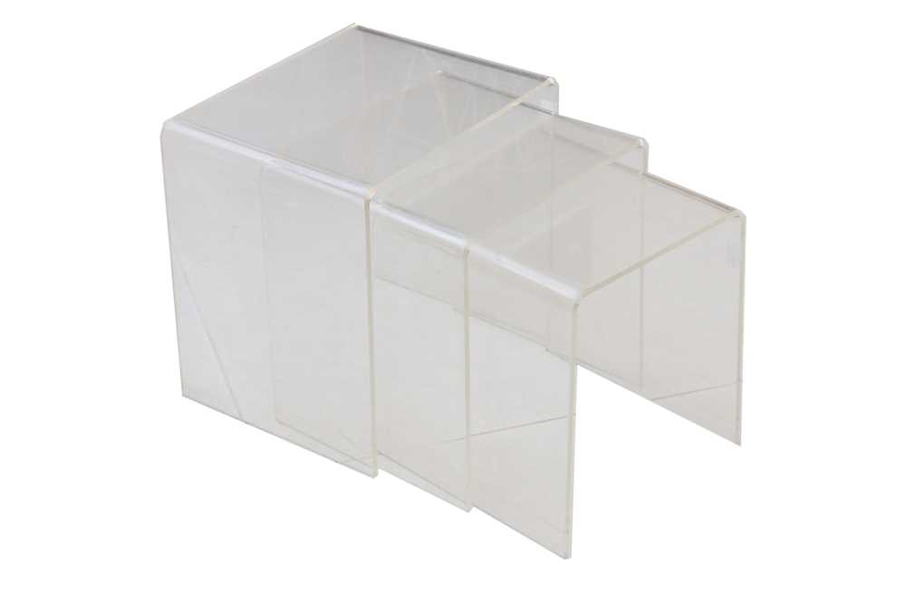 Lot 115 - A SET OF THREE GRADUATED TABLES: Perspex,