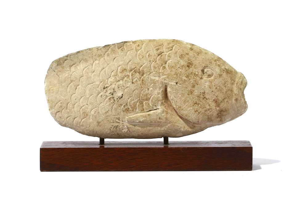 Lot 71 - AN EGYPTIAN LIMESTONE FISH Ptolemaic - Roman