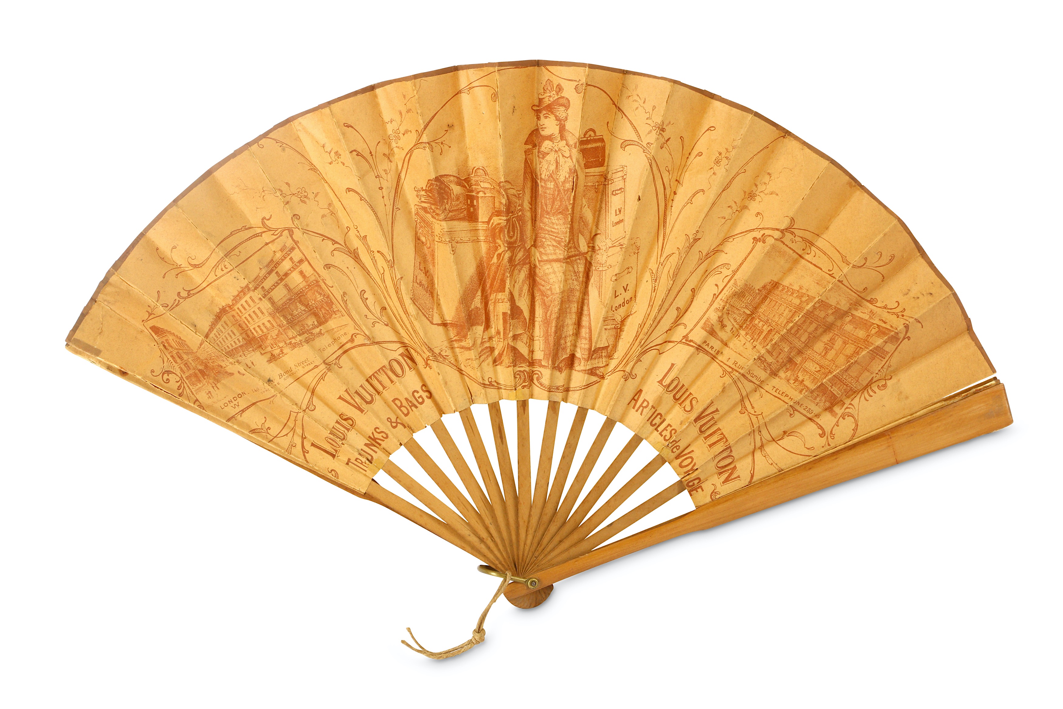 Lot 315 - LOUIS VUITTON ART NOUVEAU ADVERTISING FAN,