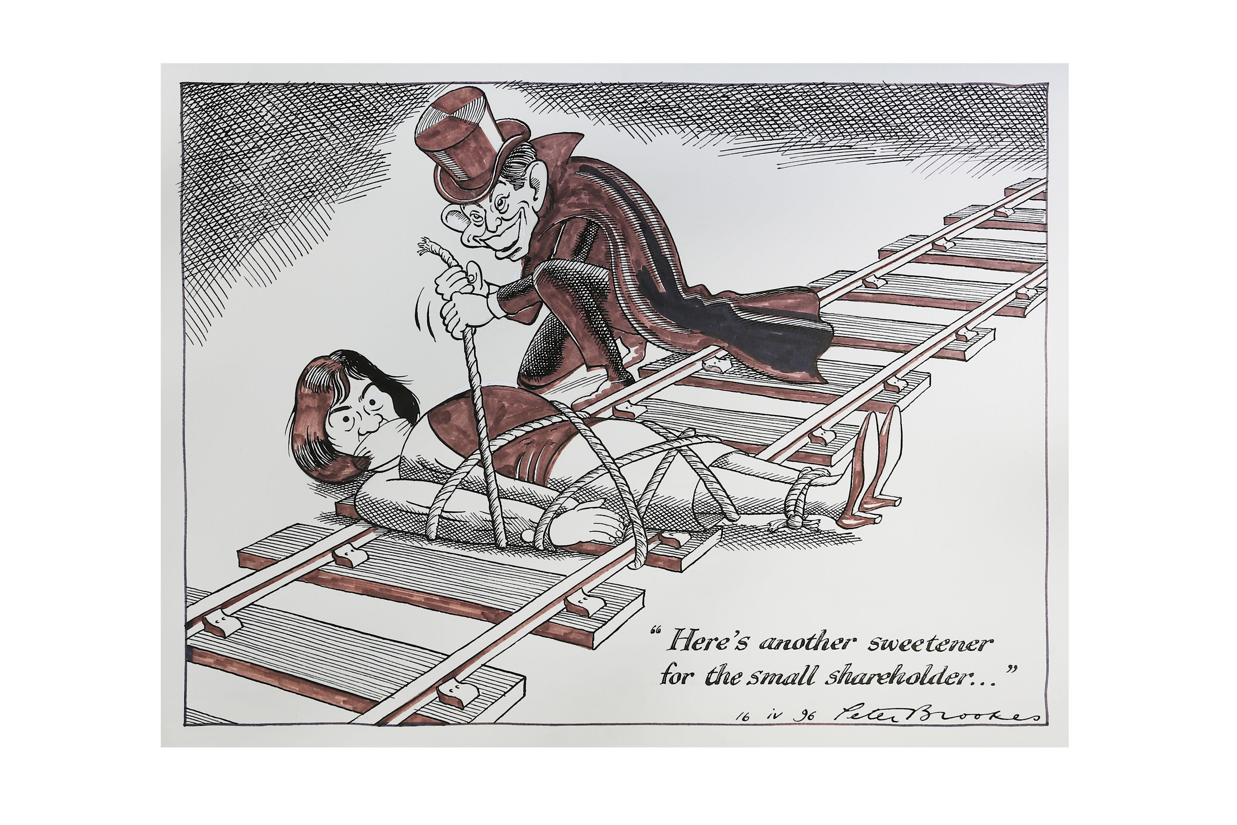 Lot 318 - Newspaper Cartoons.- Brookes (Peter, b.1943)