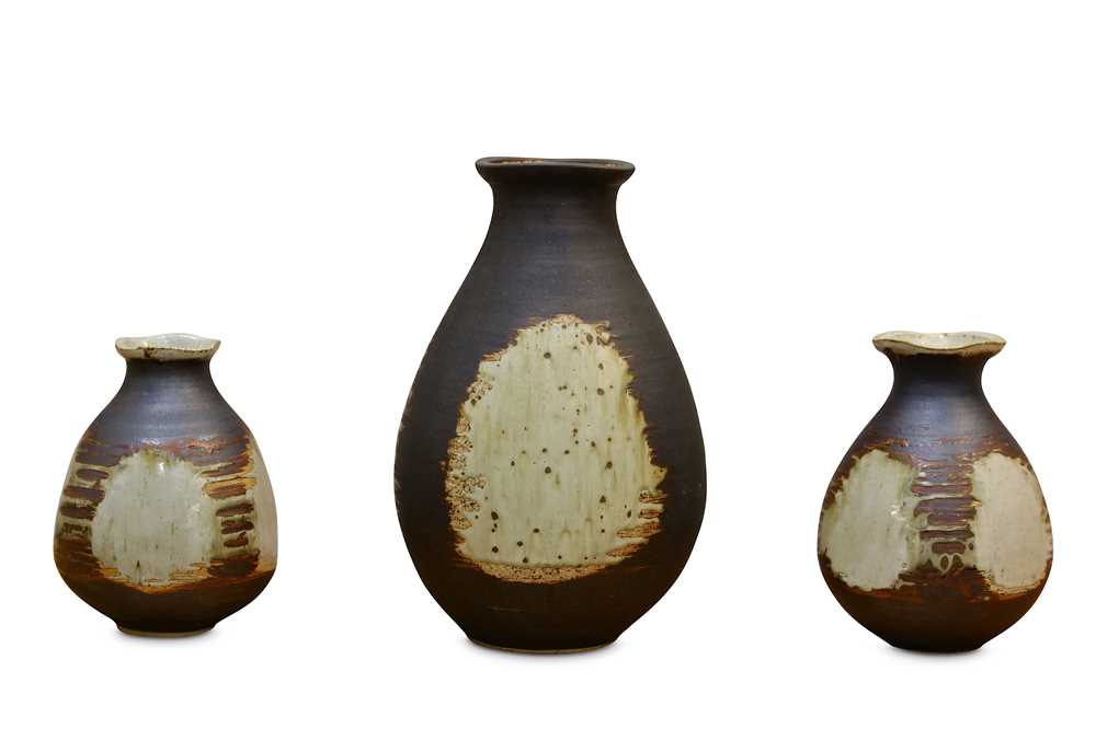 Lot 171 - BARBARA CASS: Three Arden pottery Vases,