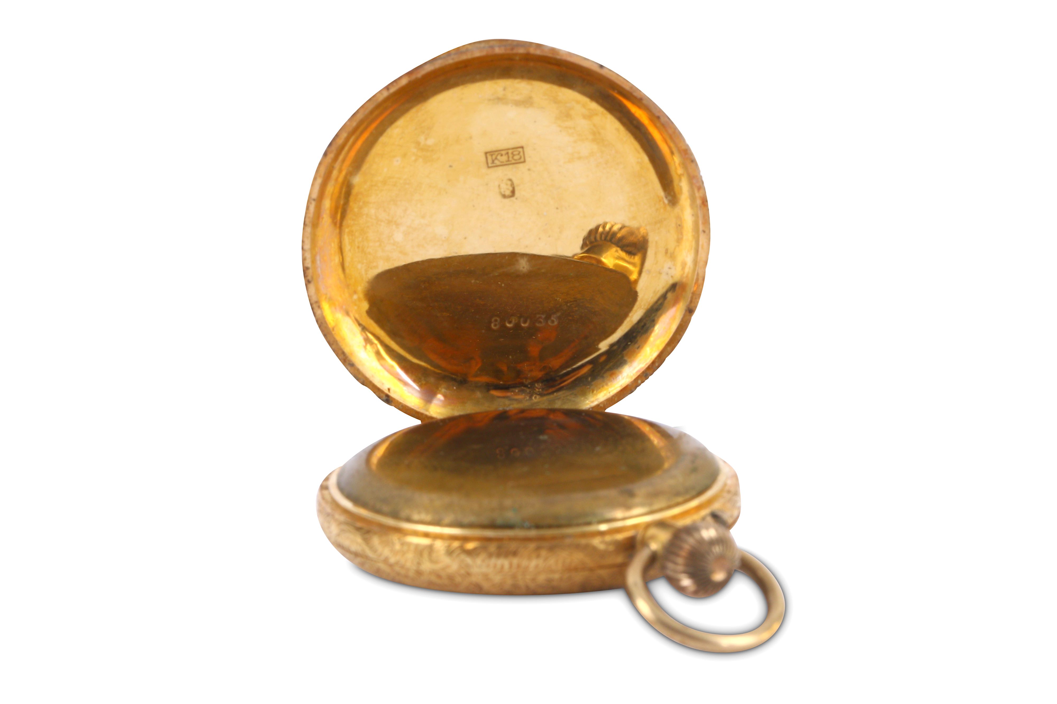 Lot 43 - FOB WATCH. AN 18K YELLOW GOLD FOB WATCH Date: