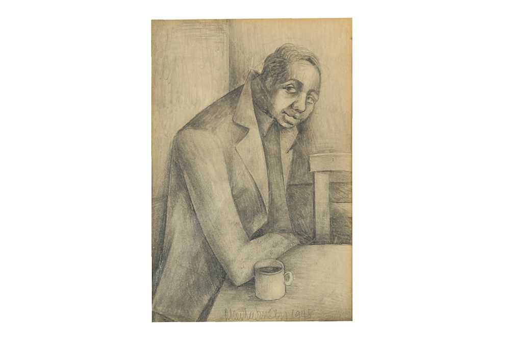 Lot 24 - MAURICE SUMRAY (1920-2004) Seated man with a
