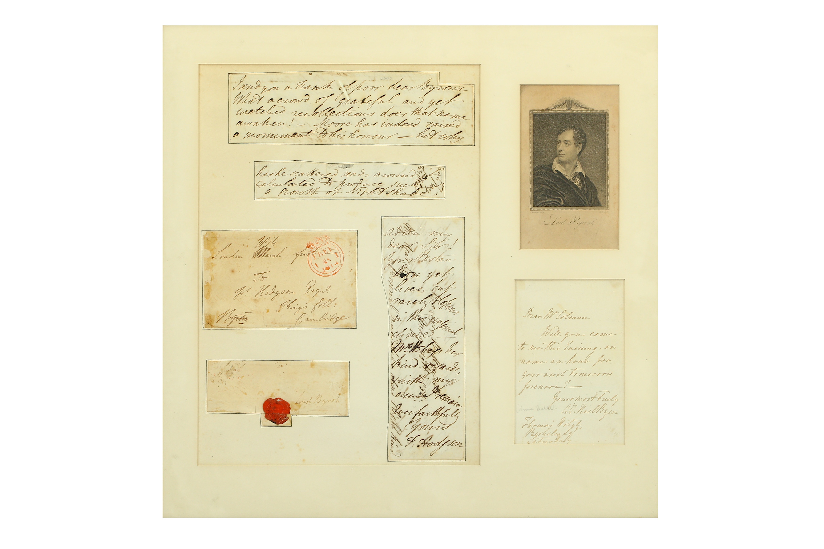 Lot 24 - AN ENVELOPE WITH BYRON'S SIGNATURE AND