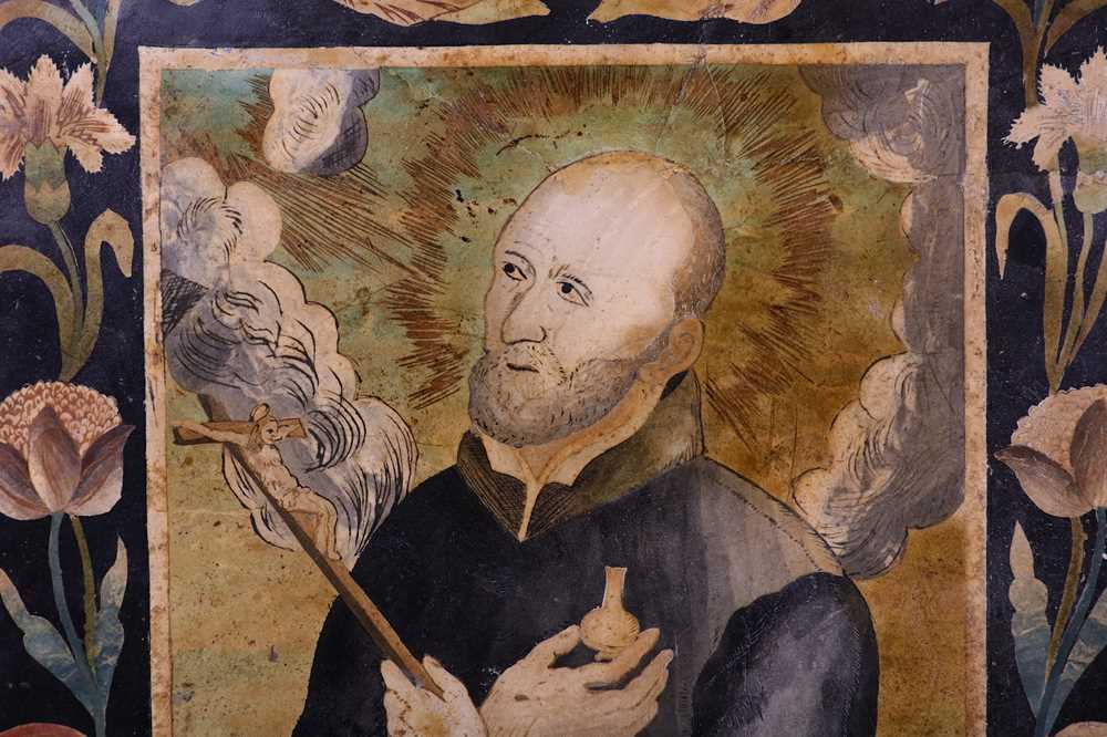 Lot 65 - A RARE 17TH CENTURY ITALIAN SCAGLIOLA PANEL