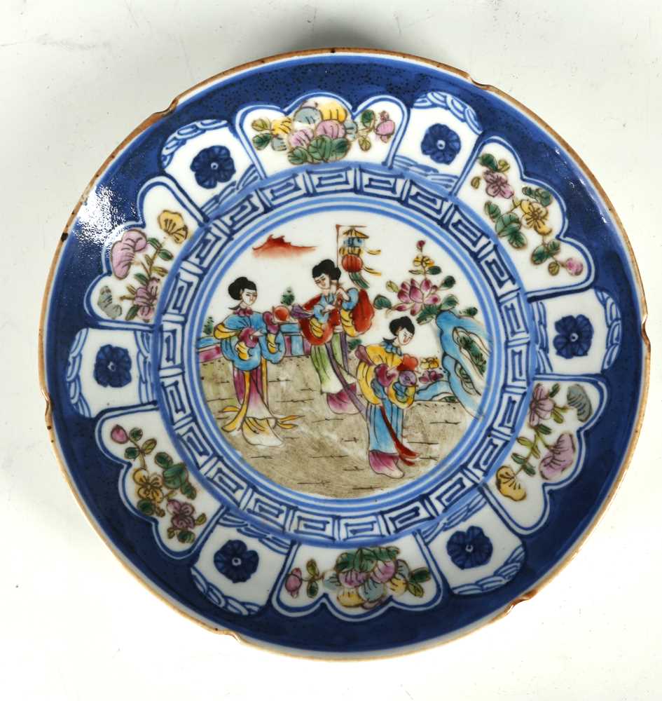 Lot 99 - Chinese plate, fritted rim, central panel of