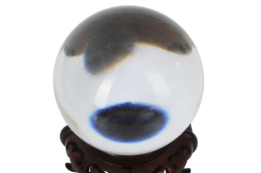 Lot 52 - A LATE QING DYNASTY CHINESE CRYSTAL BALL.