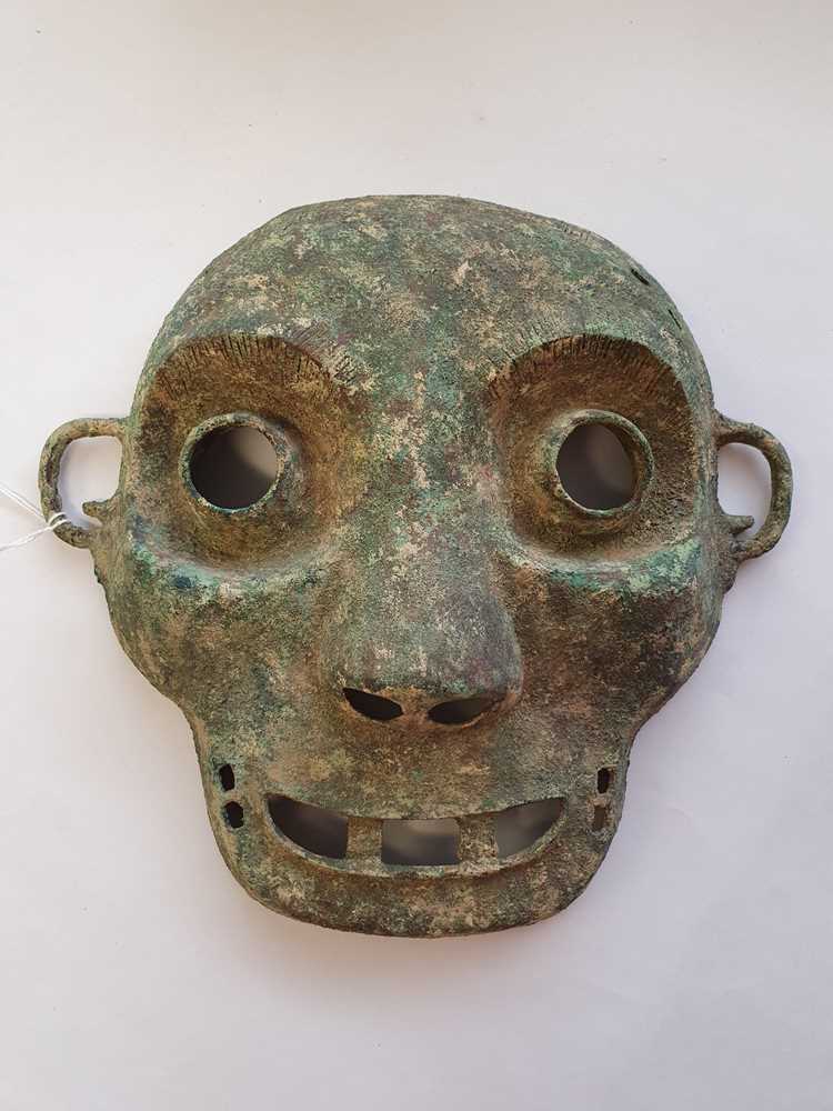 Lot 339 - A CHINESE BRONZE MASK.