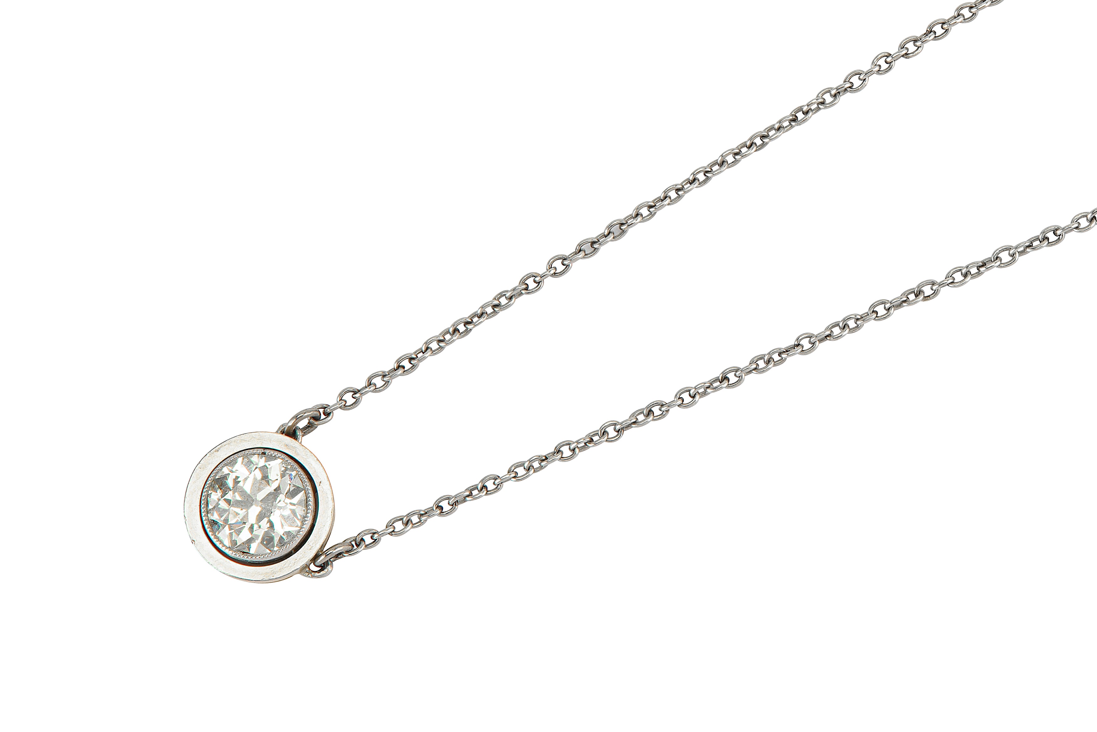 Lot 98 - A diamond single-stone pendant necklace The