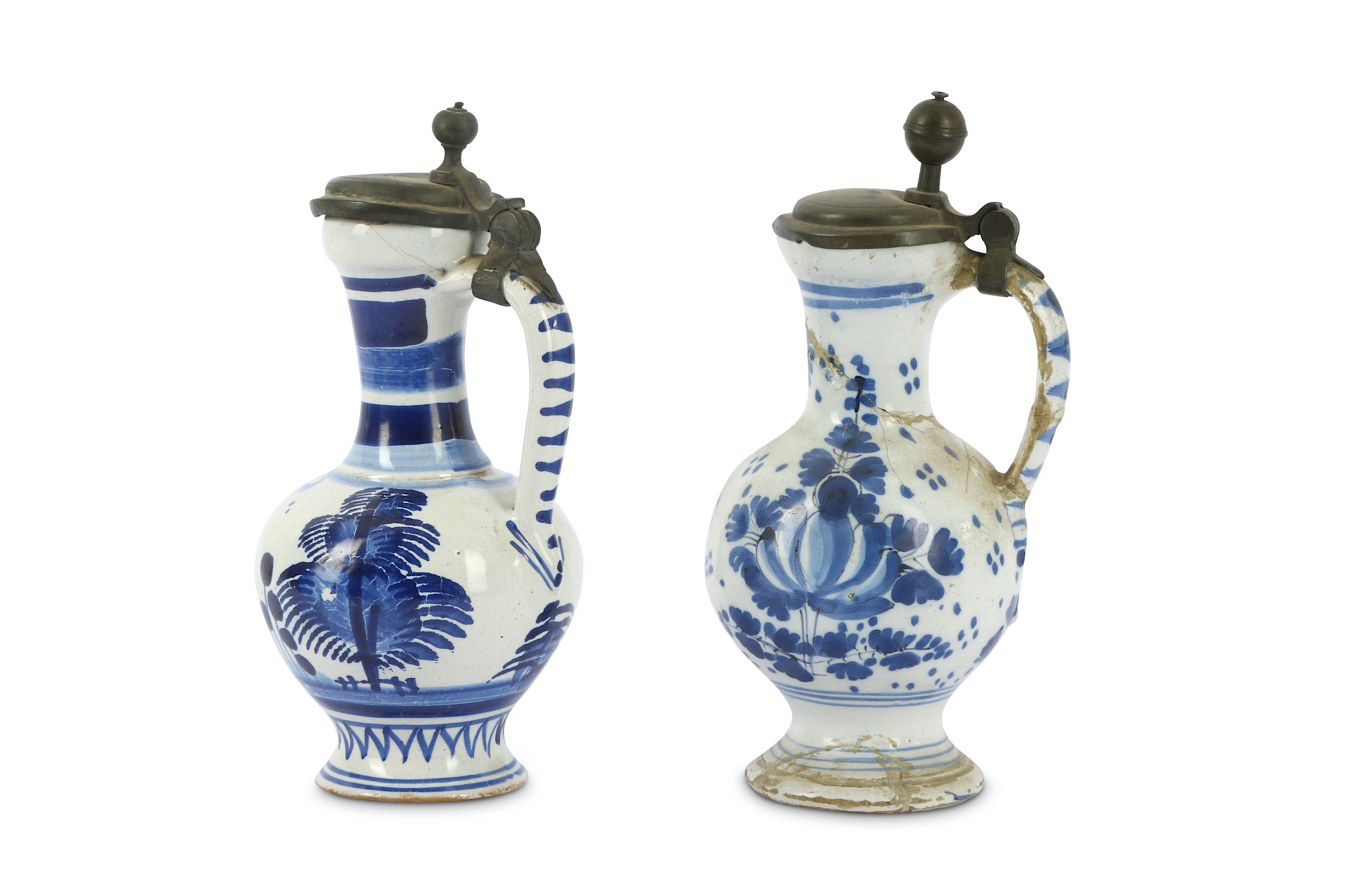 Lot 384 - Two 18th Century German Hanau Fayence blue