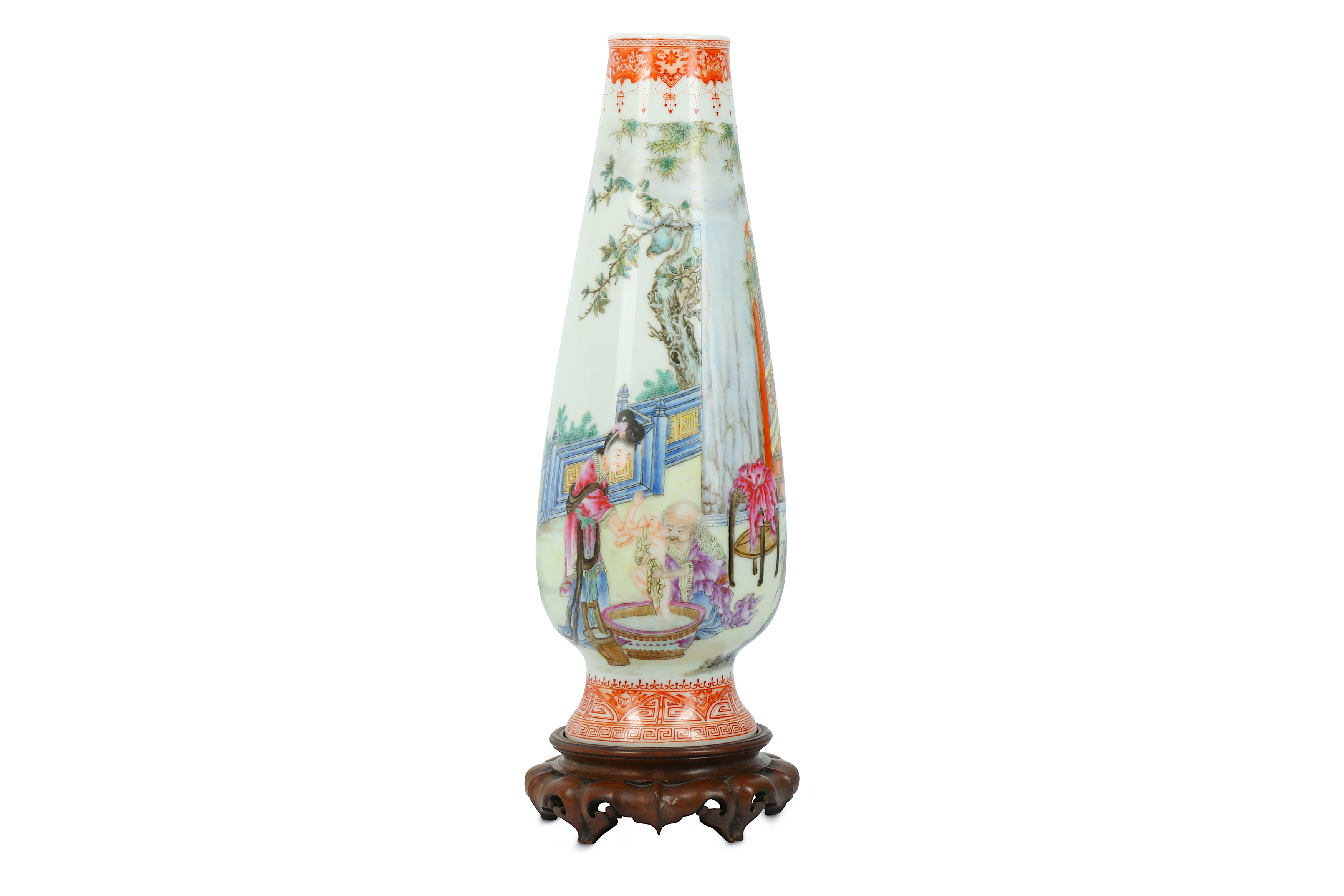 Lot 567 - A CHINESE FAMILLE ROSE ‘LONGEVITY’ VASE.