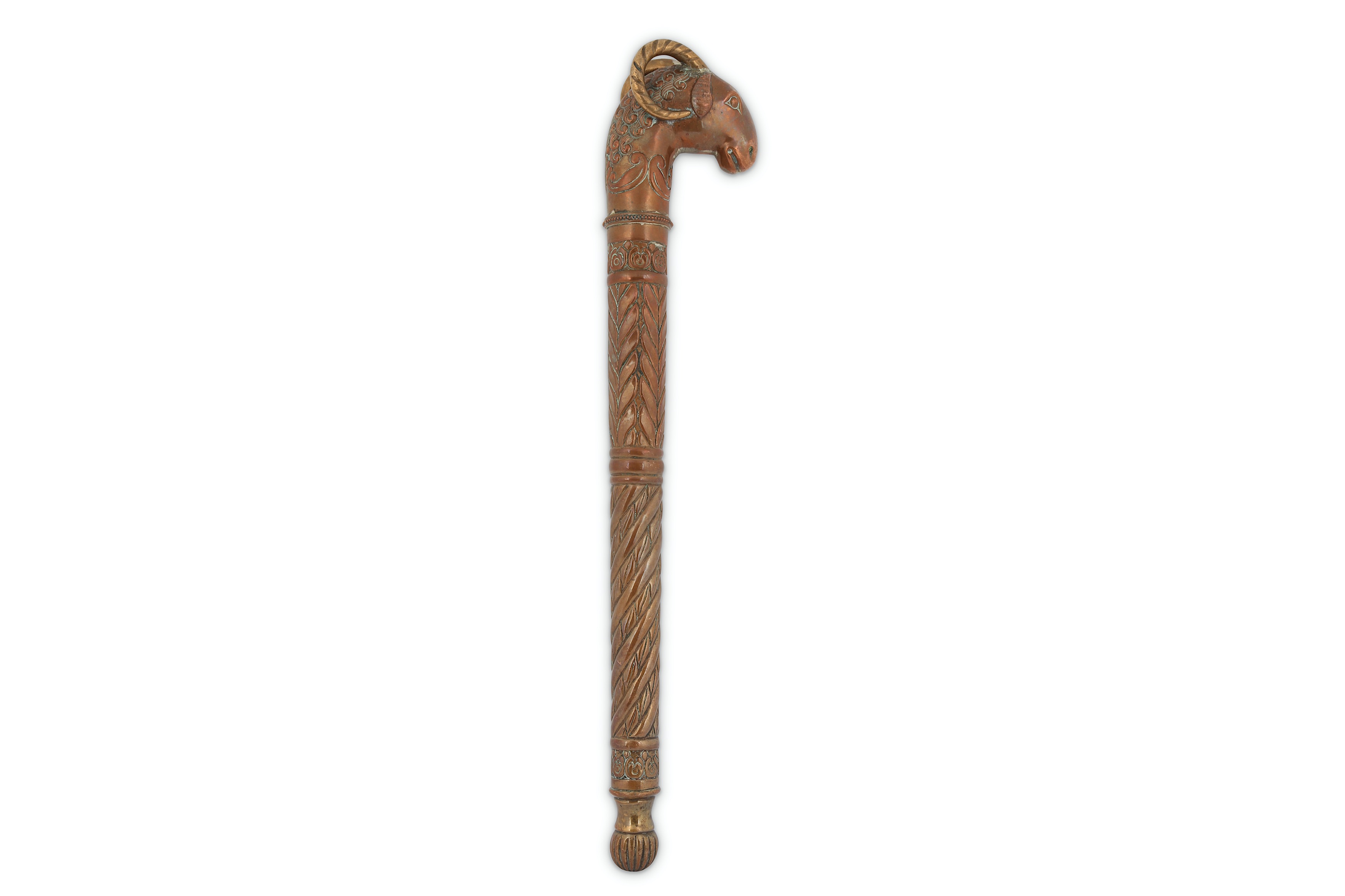 Lot 229 - A COPPER CEREMONIAL MACE (SOONTA)