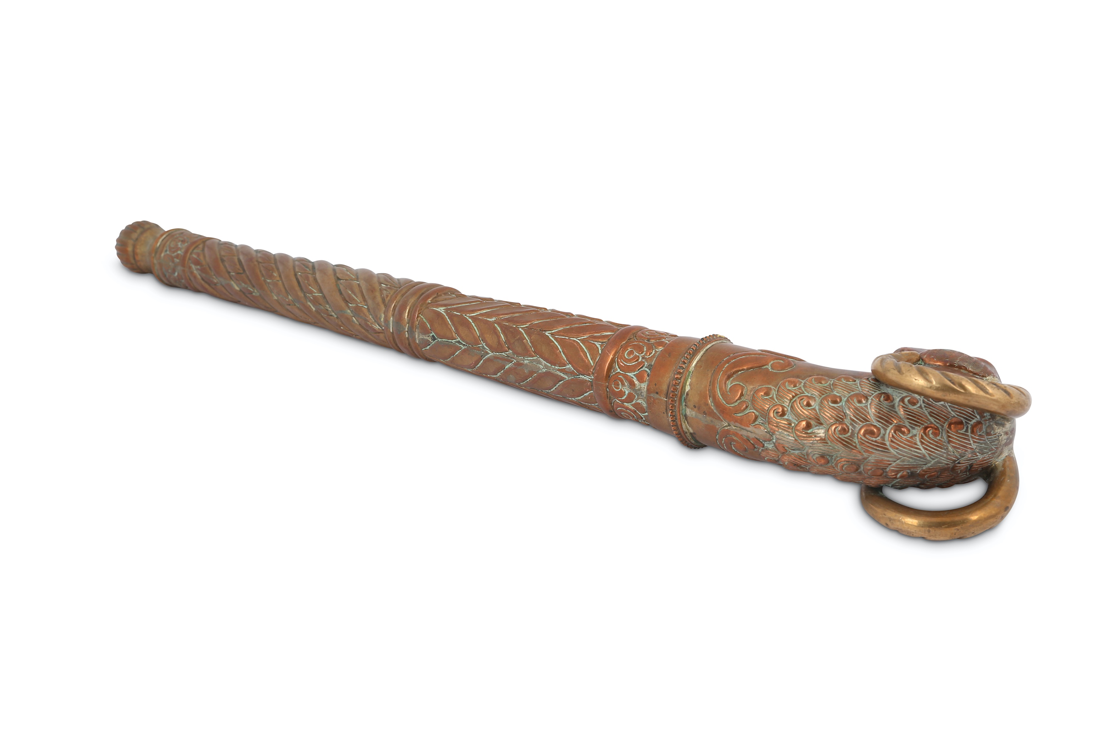 Lot 229 - A COPPER CEREMONIAL MACE (SOONTA)