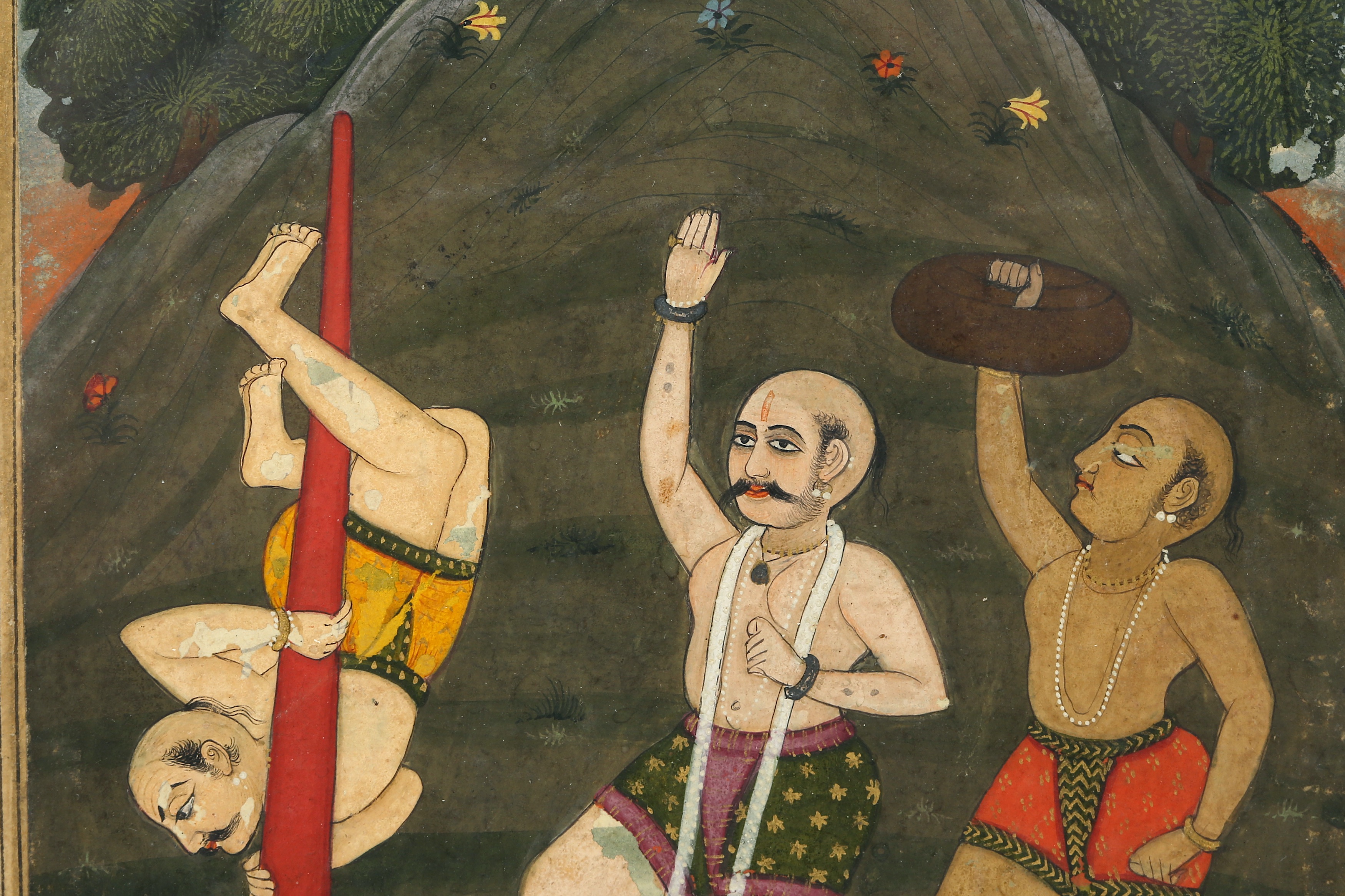 Lot 297 - A GROUP OF ATHLETES PRACTISING MALLAKHAMBA