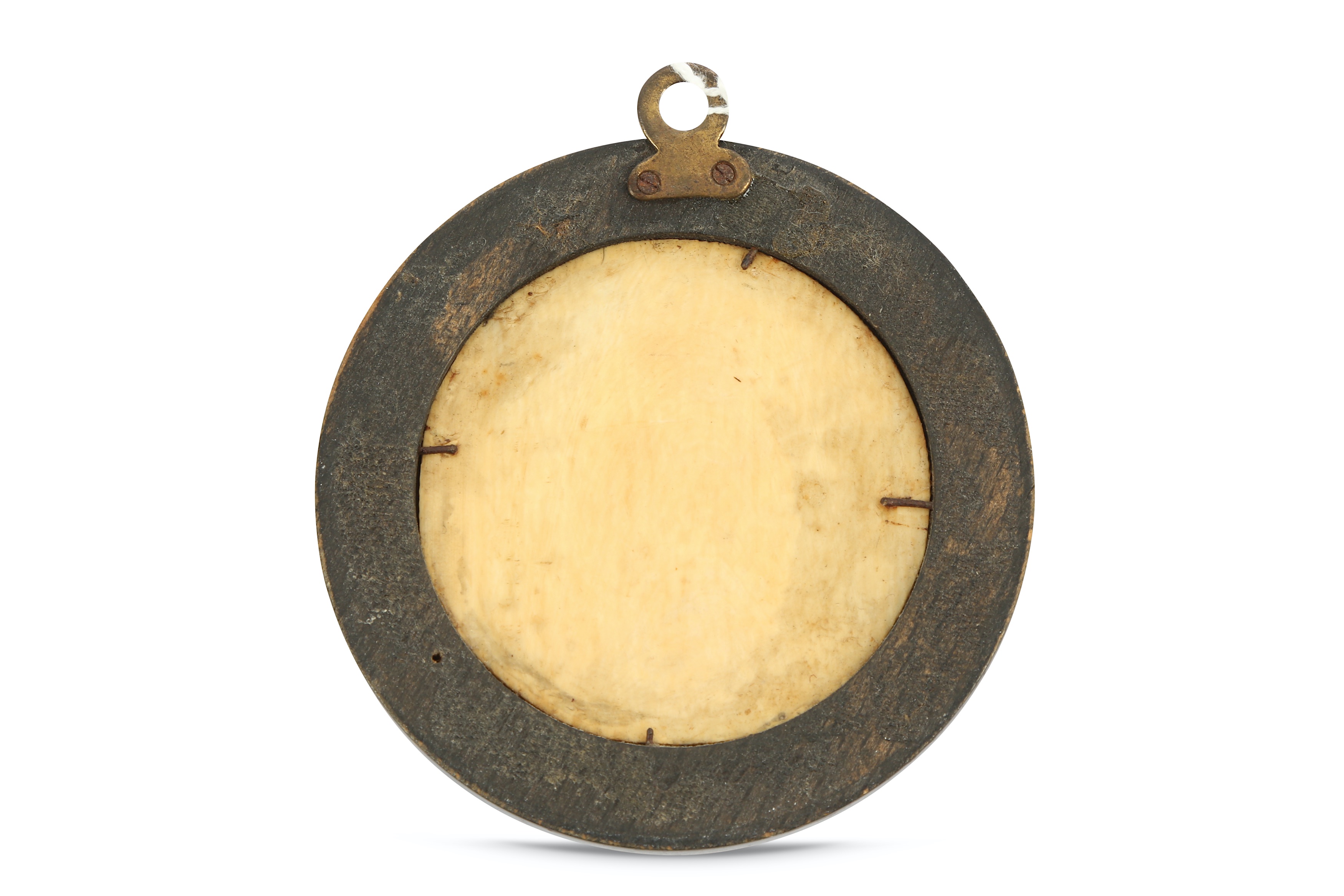 Lot 215 - A Georgian circular ivory portrait miniature