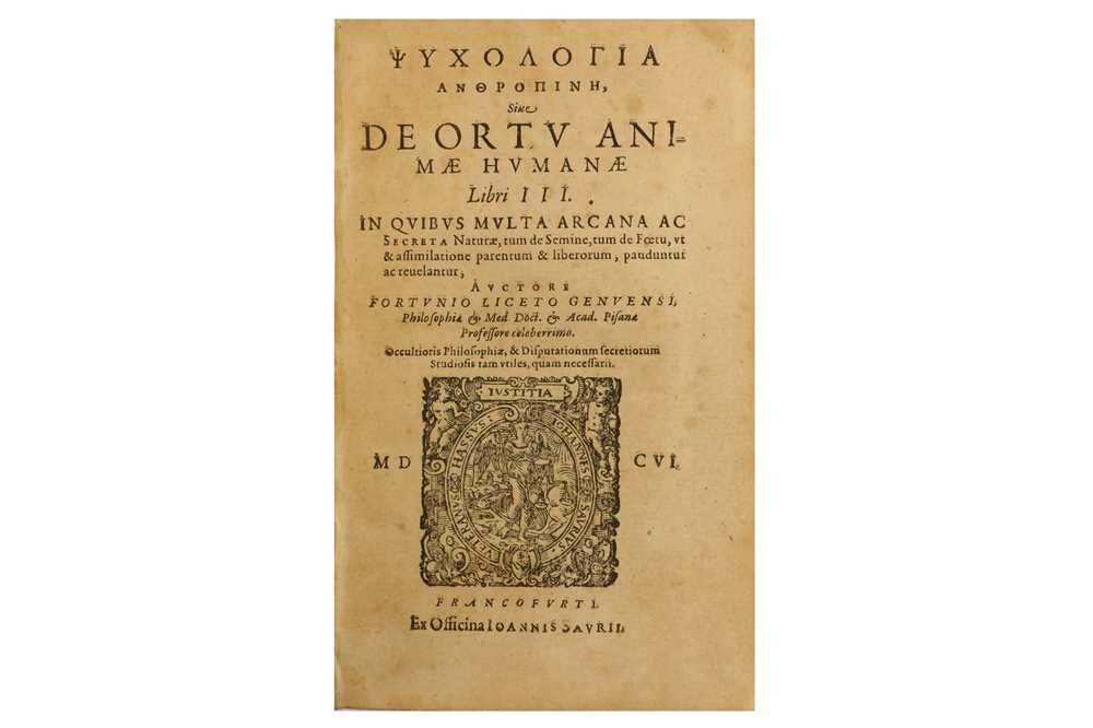 Lot 59 - Psychology.’ Liceti (Fortunio)