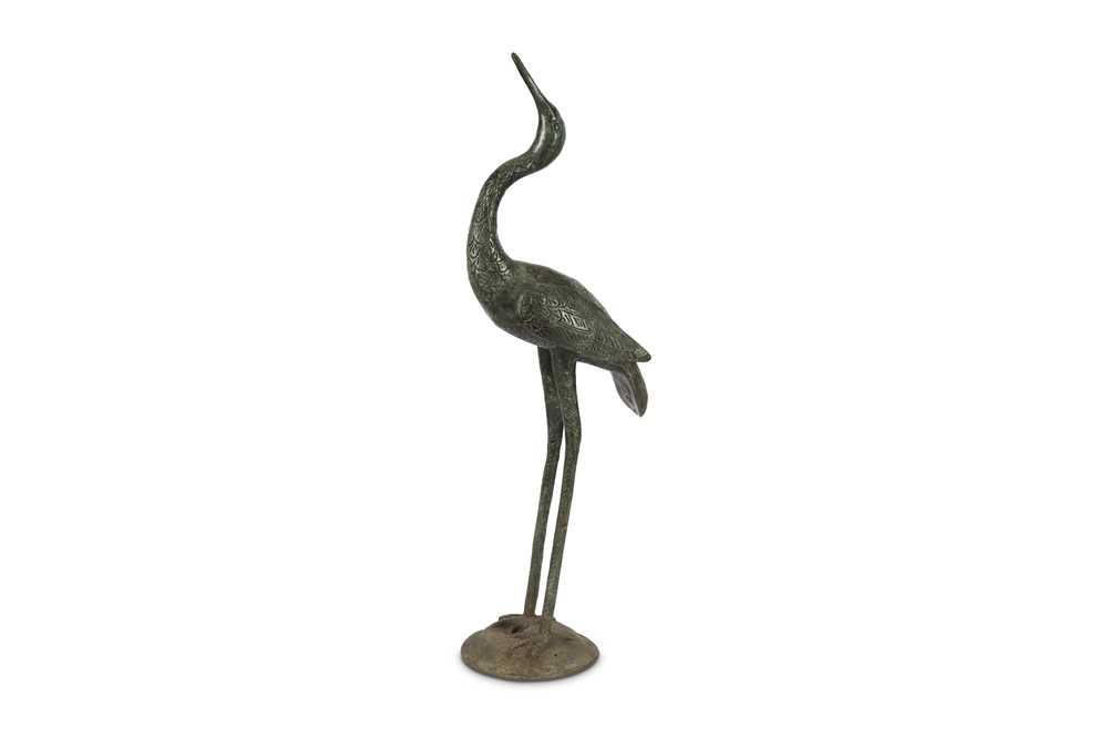 Lot 612 - A spelter free standing figure of a stork
