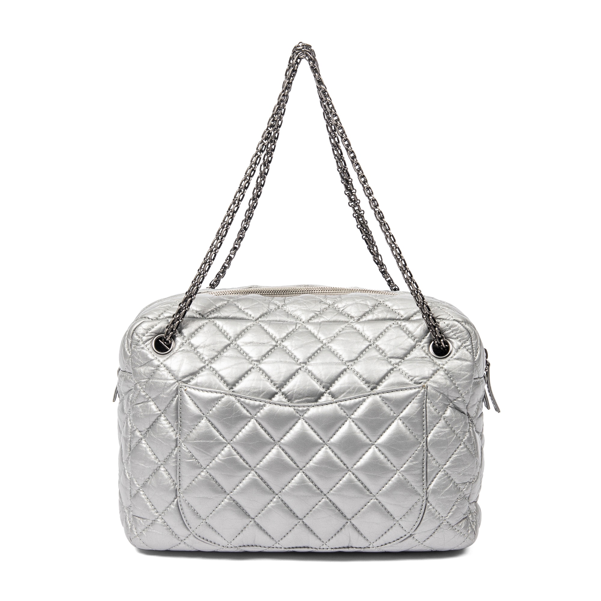 Lot 354 - Chanel Metallic Silver Reissue Shopper Tote