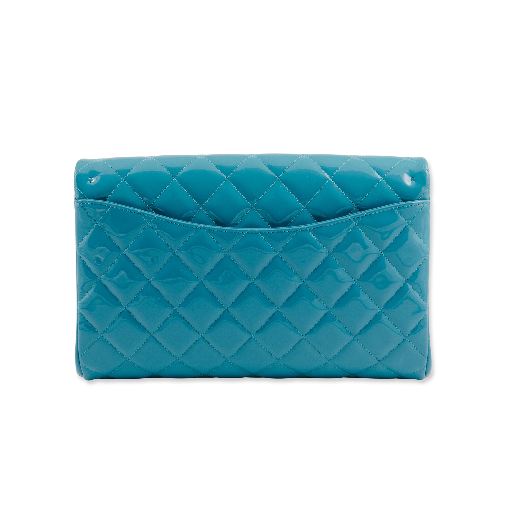 Lot 214 - Chanel Turquoise Blue Timeless Flap Clutch