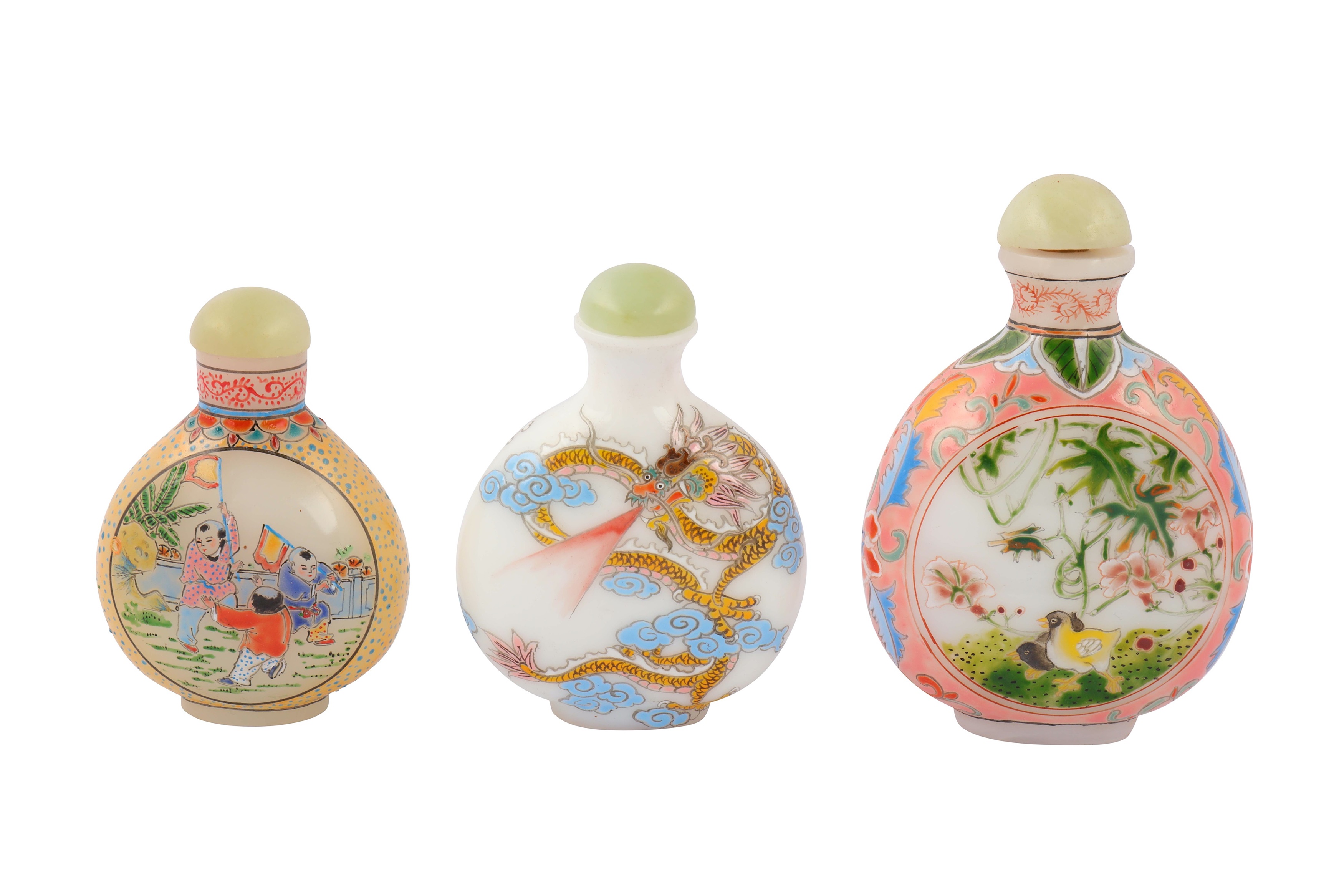 Lot 227 - A collection of six Chinese Peking glass