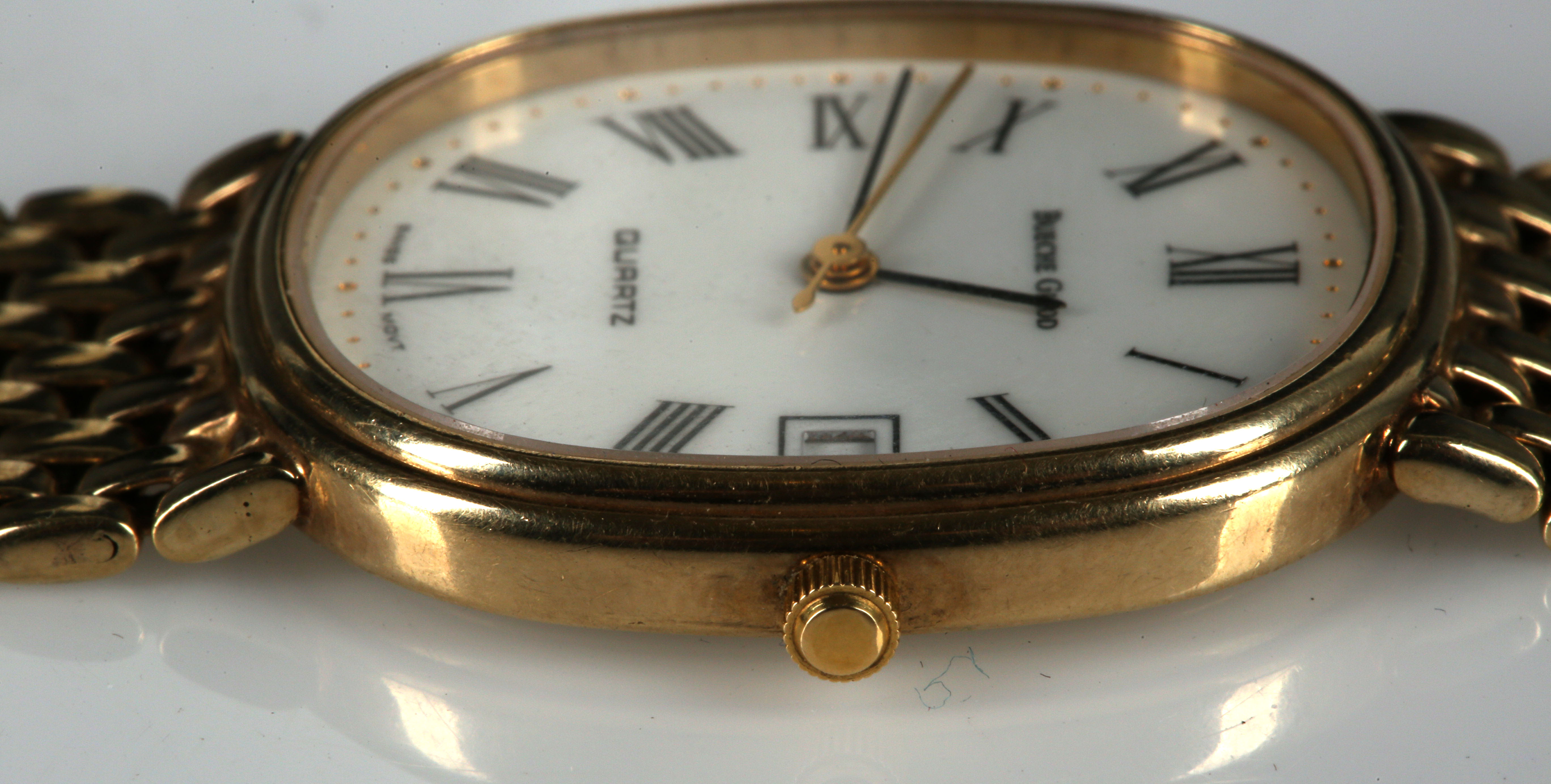 Lot 207 - A gents 9ct gold Bueche Girod dress watch,