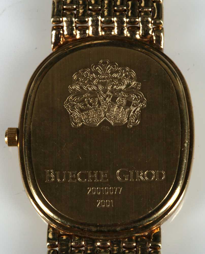 Lot 207 - A gents 9ct gold Bueche Girod dress watch,