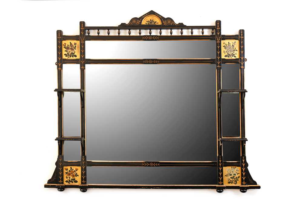 Lot 679 - Aesthetic Movement Overmantle Mirror