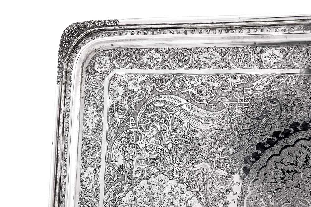 20th century Iranian (Persian) silver tray, Isfahan circa 1960 mark of ...