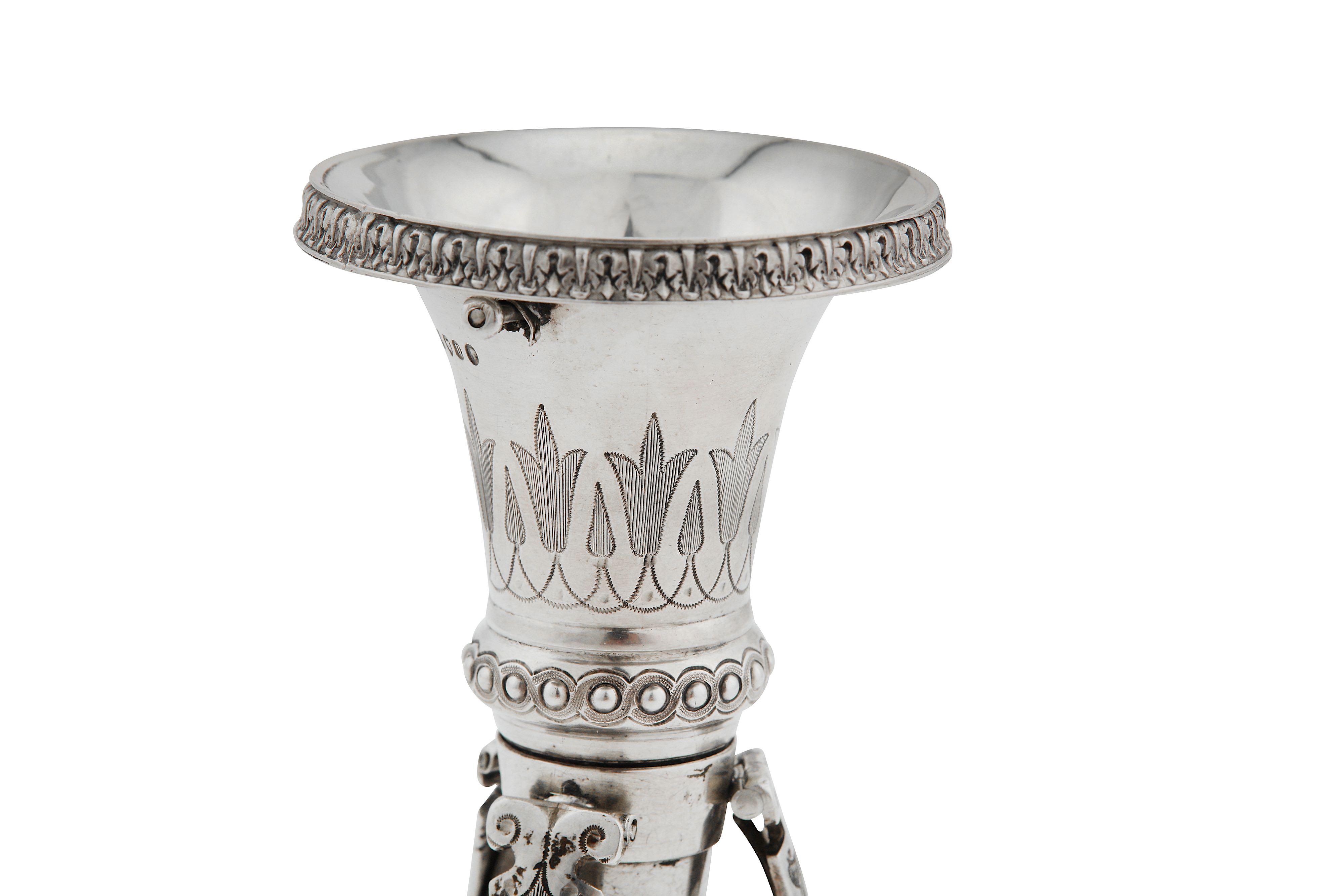 Lot 32 - A Victorian sterling silver posy holder,