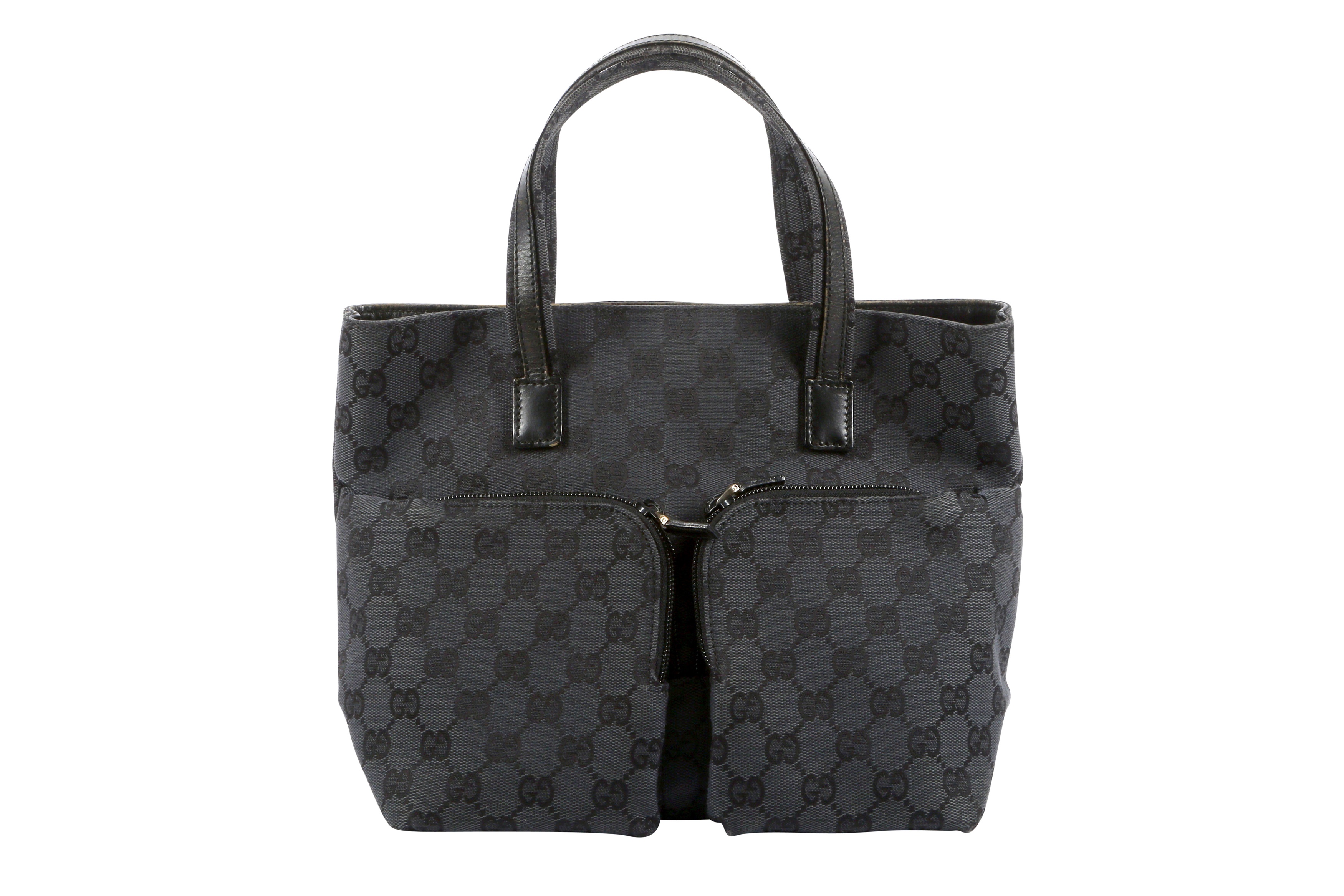 Lot 141 - Gucci Black Monogram Double Pocket Tote