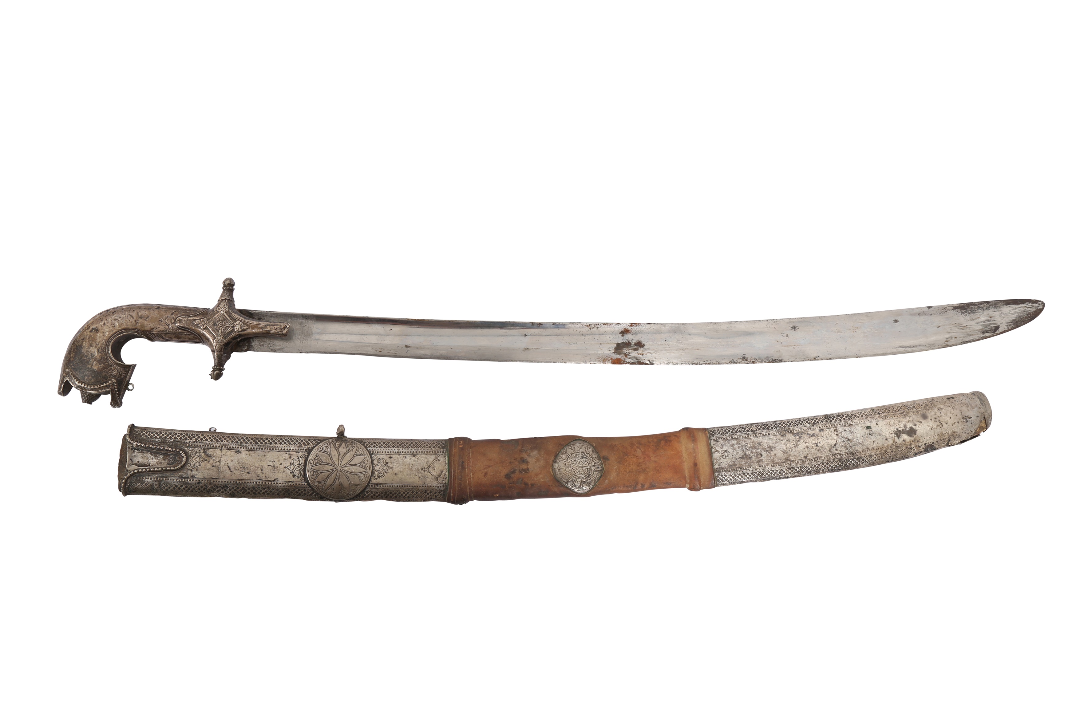 Lot 395 - A NORTH AFRICAN NIMCHA SWORD
